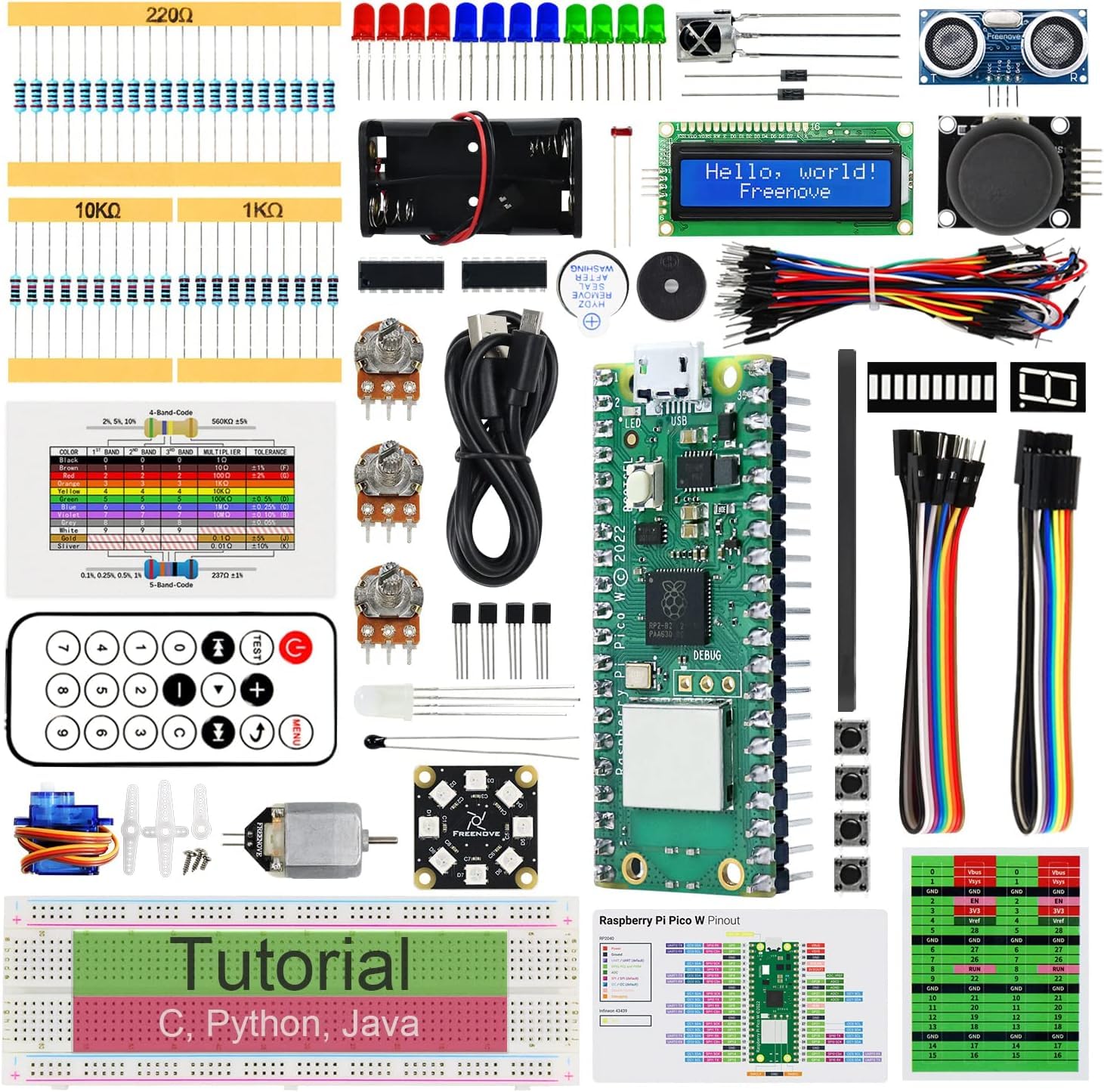 IDUINO Super Starter Kit for Ras-pberry Pi Pico W (Included) (Compatible with Arduino IDE), 513 ...