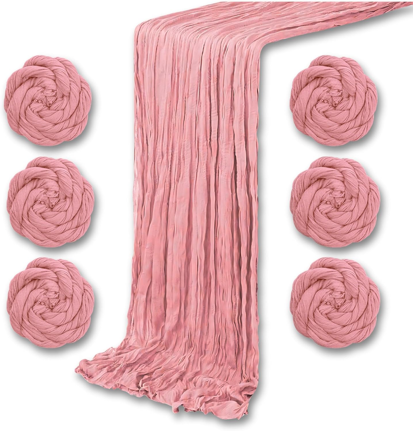 Amazon.com: HYDEBRIDGE Cheesecloth Table Runners Dusty Rose 6 Pack 10 ...