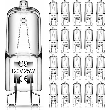 5-pack/set, G8 120v 25w Halogen Light Bulbs, JCD Type, G8 Base (2-pin ...