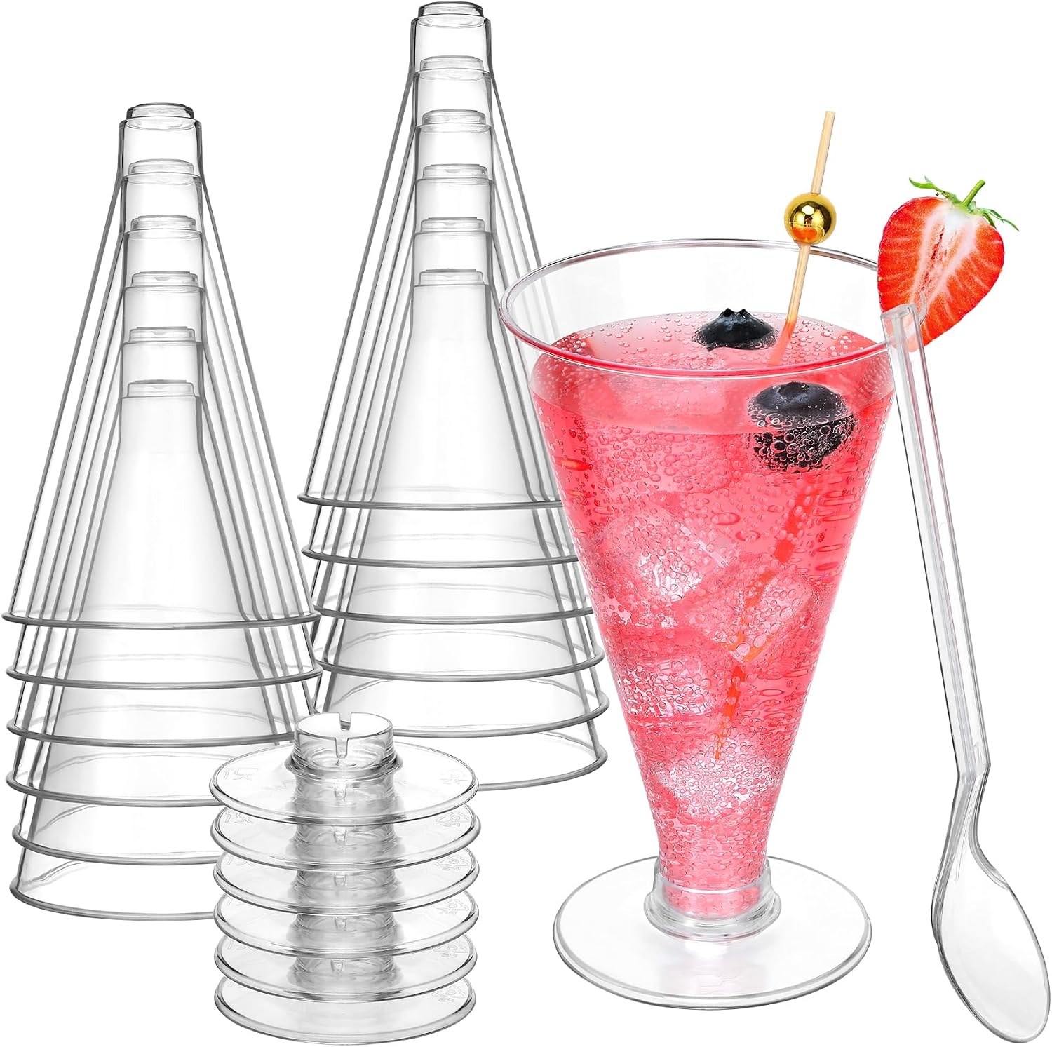 Amazon.com | HawHawToys 40 Pack 6 OZ Disposable & Reusable Plastic ...