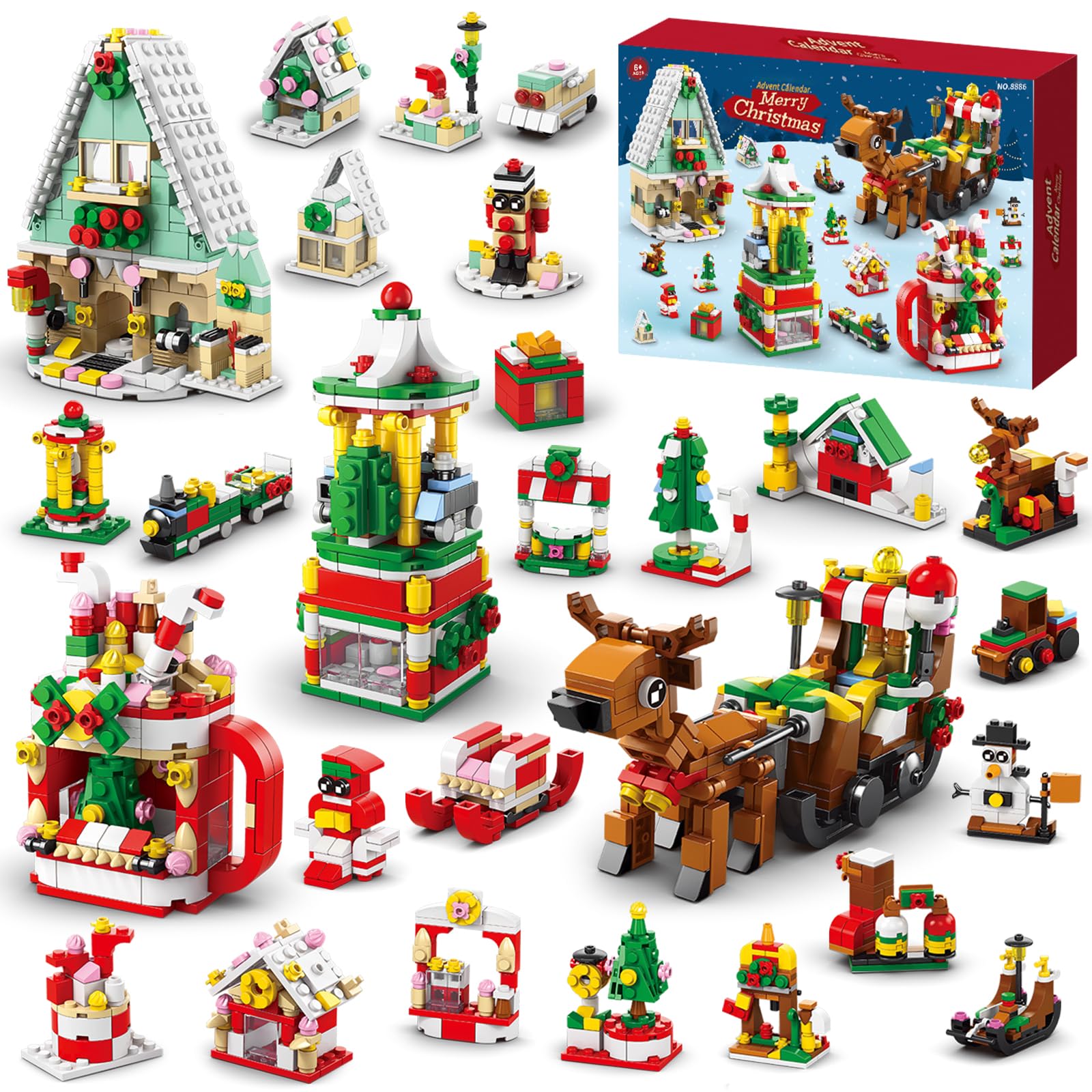 Amazon.com: Sitodier Christmas Advent Calendar 2024 Building Toy, 1099 ...
