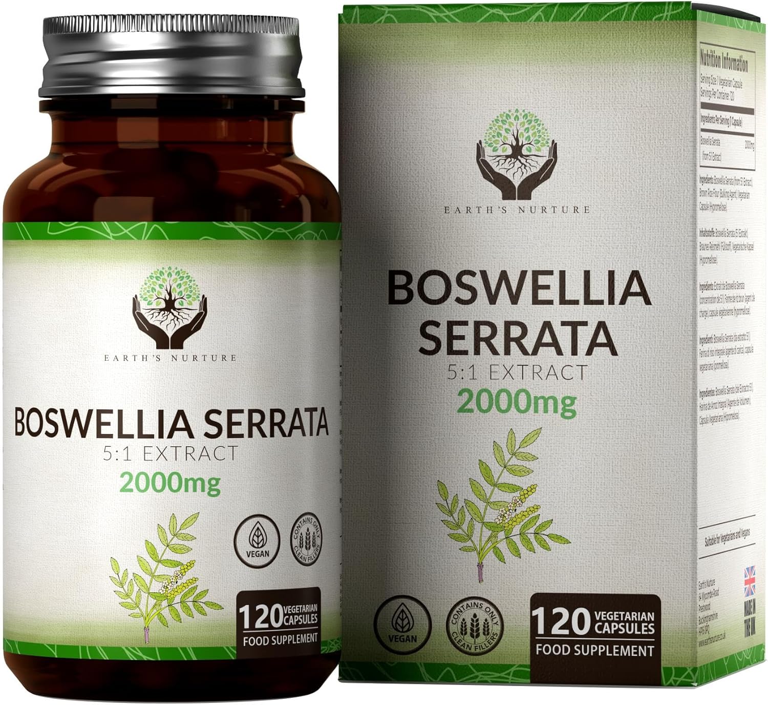 EN Boswellia | 120 Boswellia Serrata - 2000mg Boswelia per Dose ...