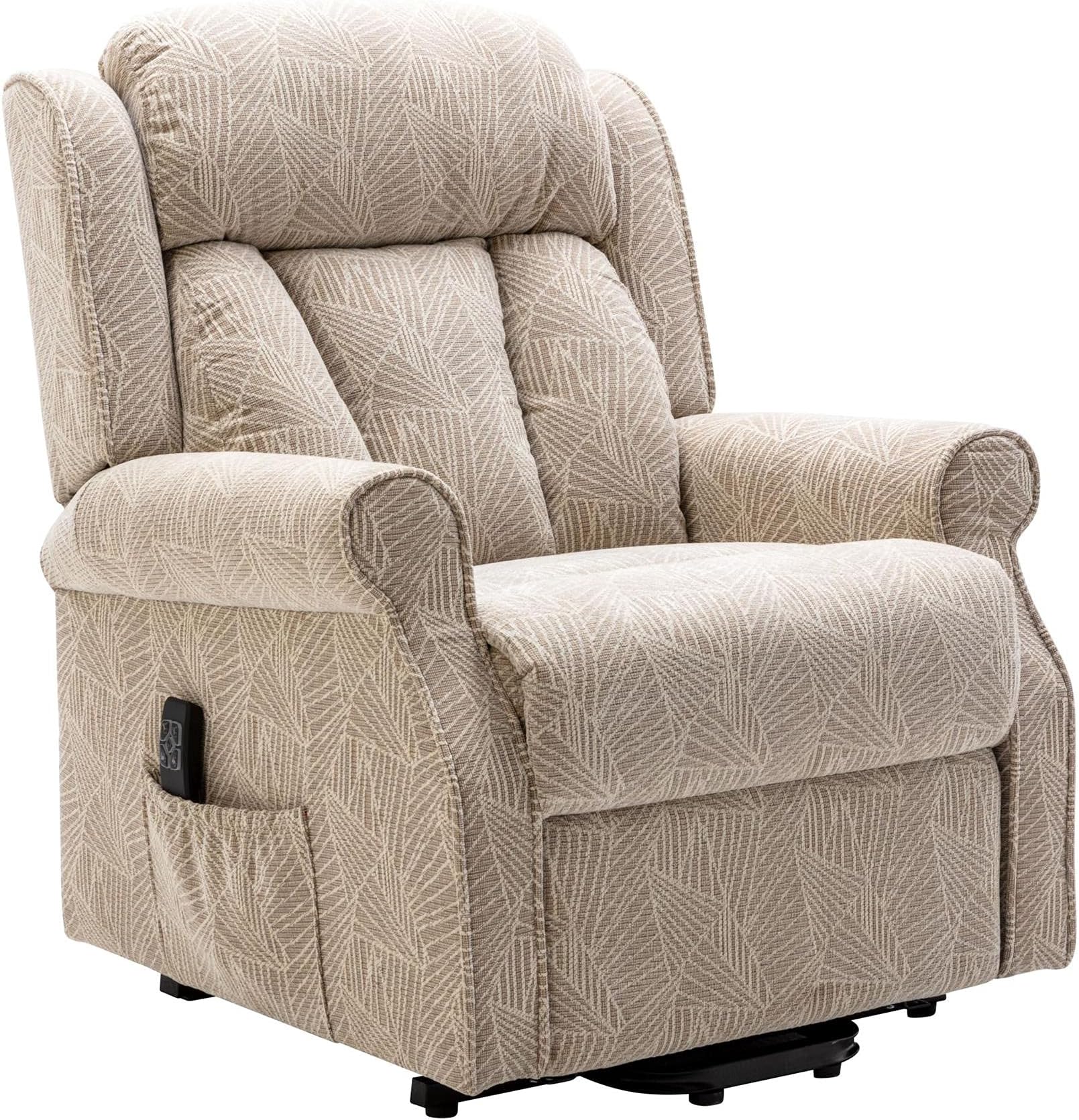 Salisbury Dual Motor Riser Recliner Arm Chair In Lisbon Grey Fabric ...