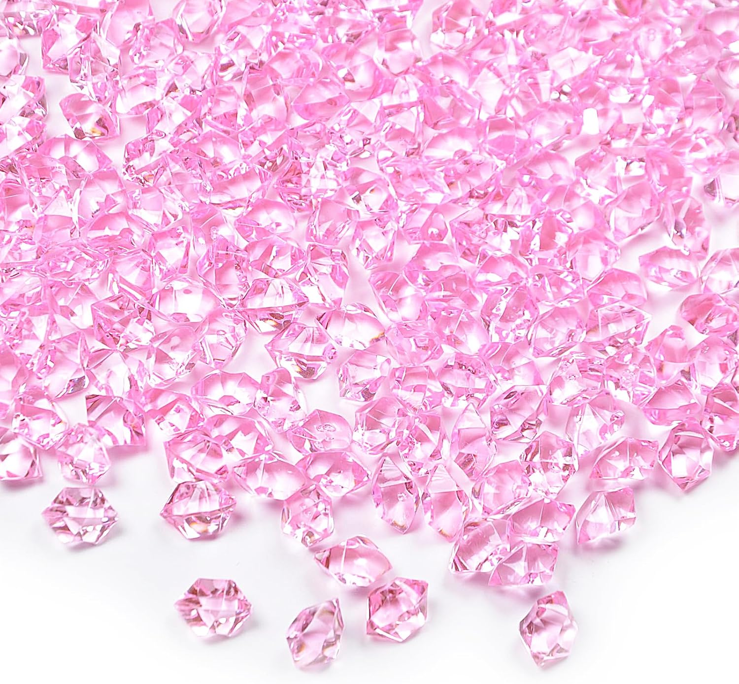 Amazon.com: Featuman Pink Crystal Gems Plastic Jewels, 400 Pcs Fake ...
