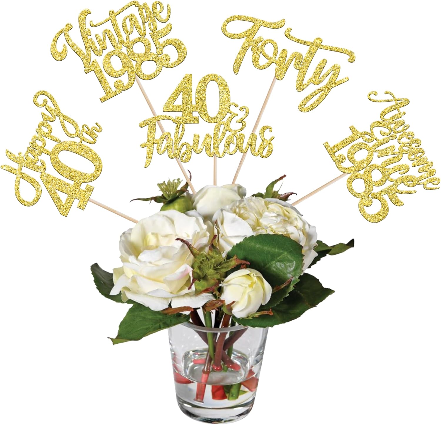 Amazon.com: 15 Pack Vintage 1985 Centerpiece Sticks Assembled Glitter ...