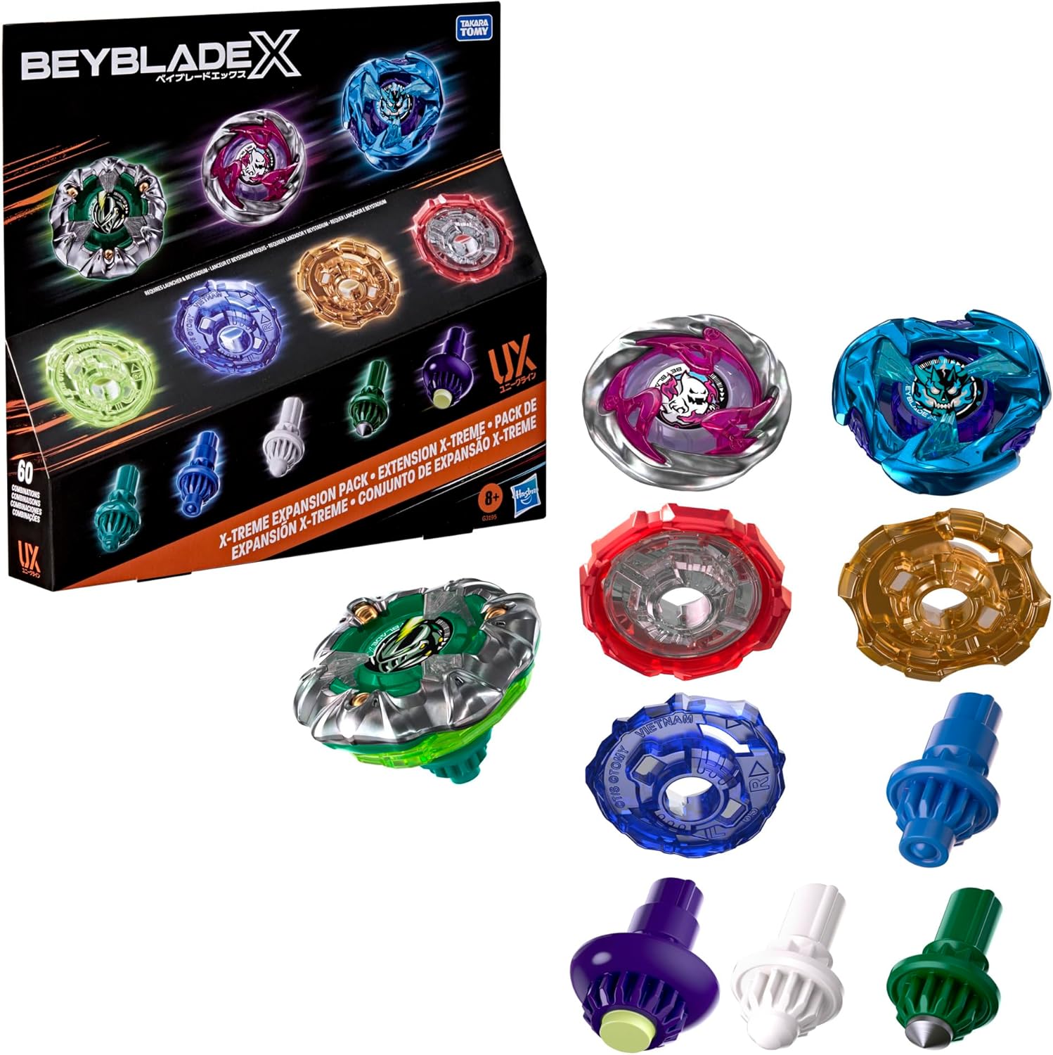 Amazon.com: BEY BLADE X X-Treme Expansion Pack, 3 Blades, 4 Ratchets, 5 ...