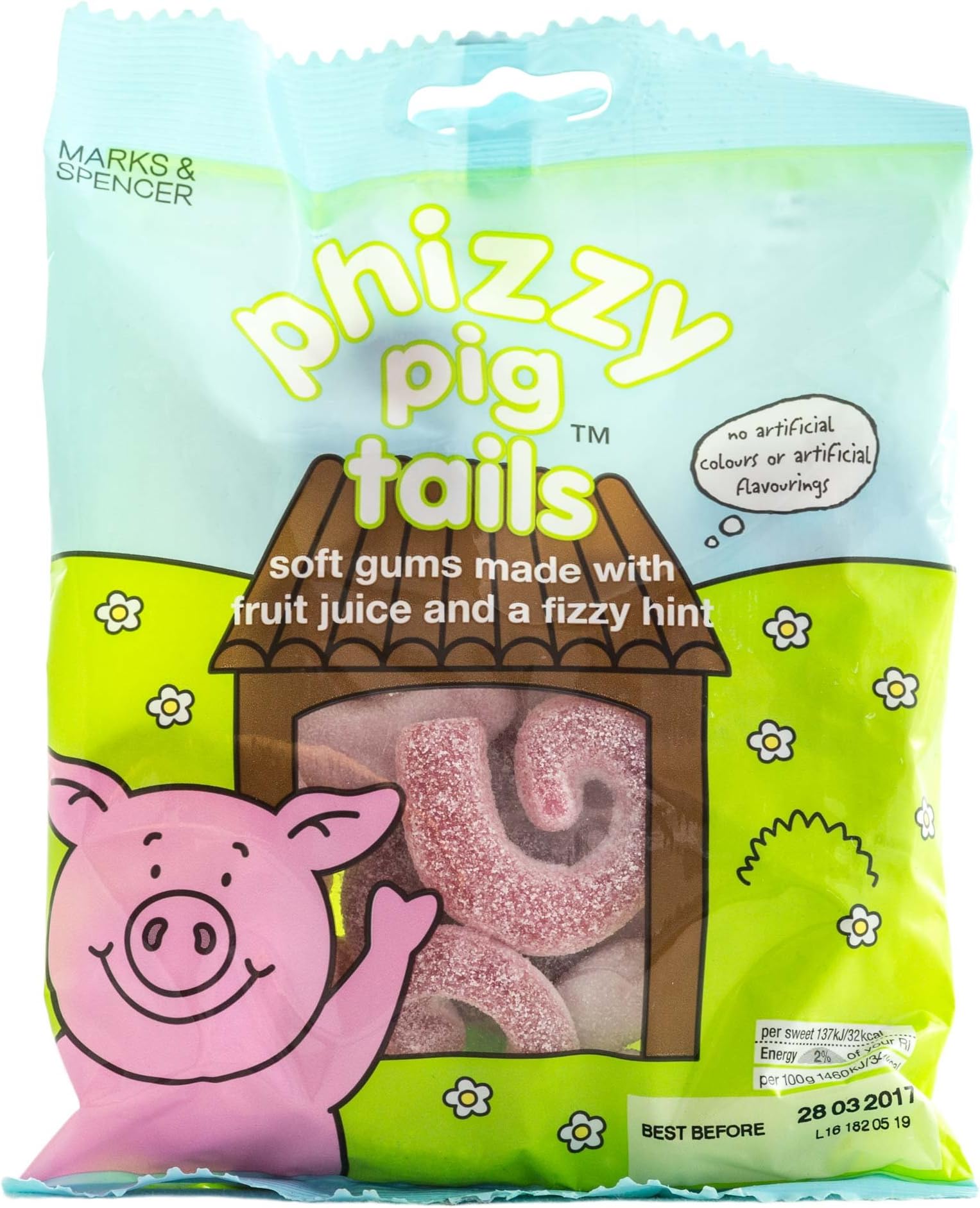 Amazon.com : Marks & Spencer | Percy Pigs Phizzy Pig Tails Fruity Soft ...