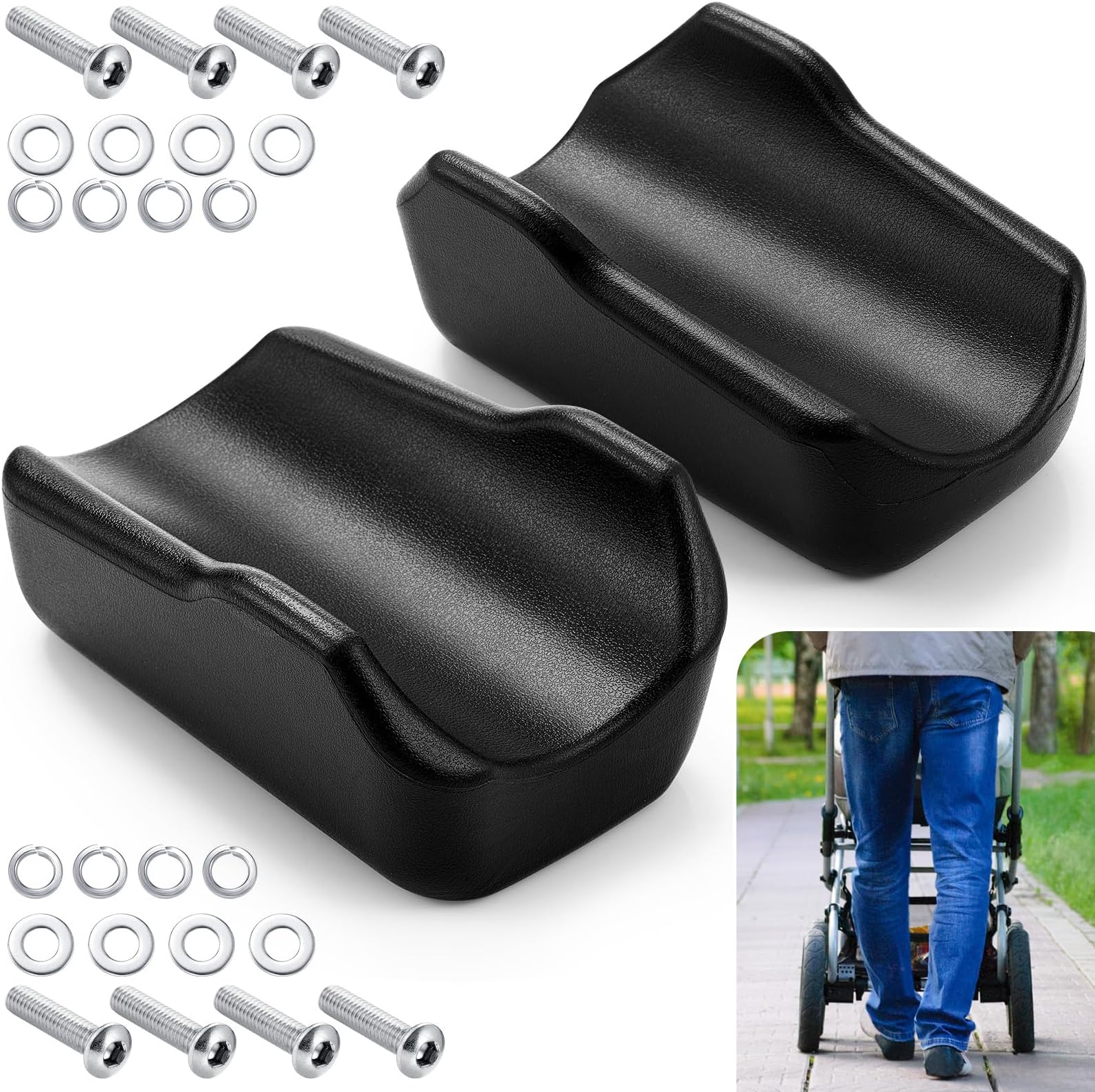 Amazon.com: Yoojahow 2 Pcs Rollator Armrest Pad Upright Walker Forearm ...