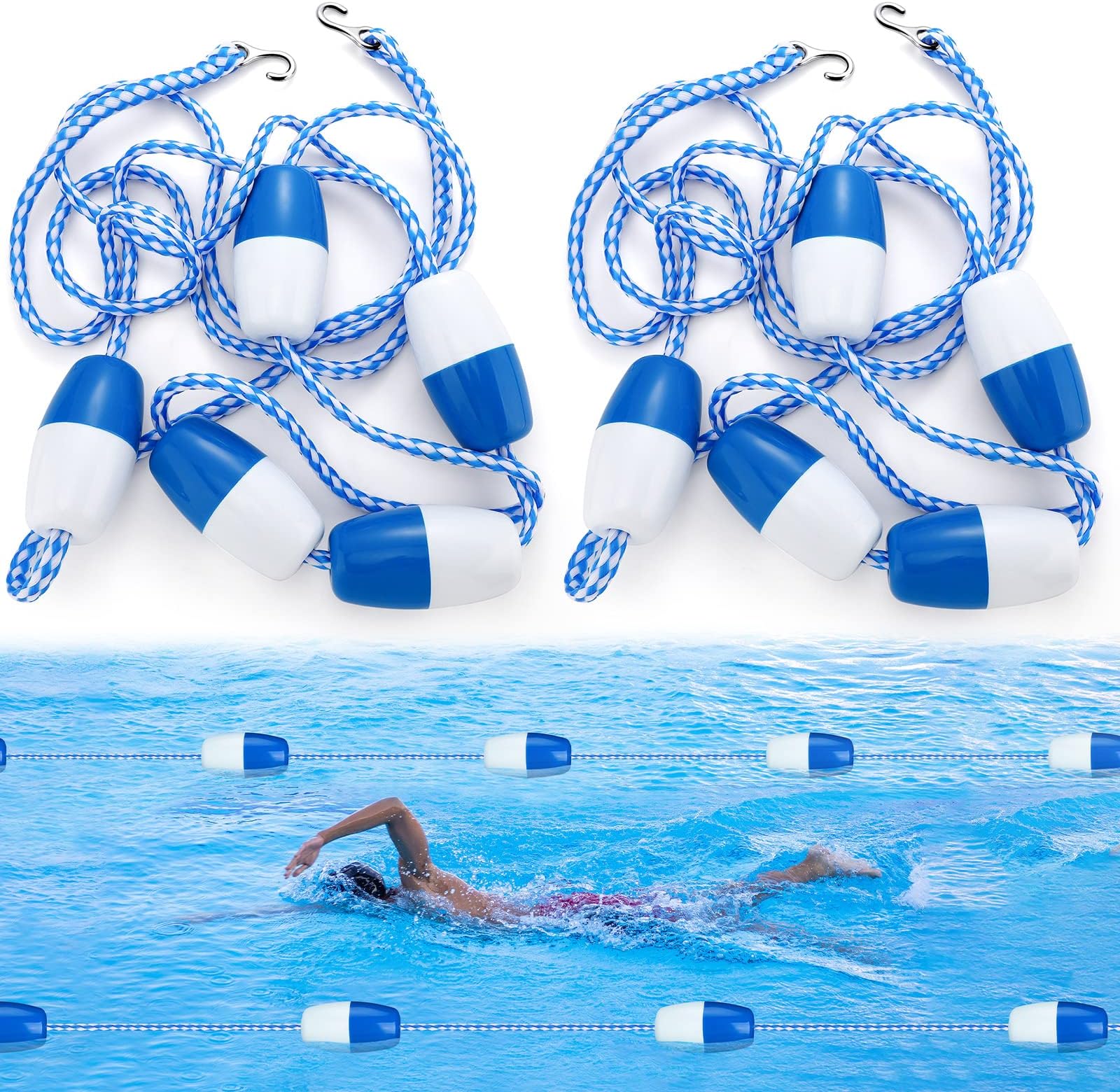 Amazon.com : Honoson 2 Pieces Swimming Pool Safety Rope Float Line ...