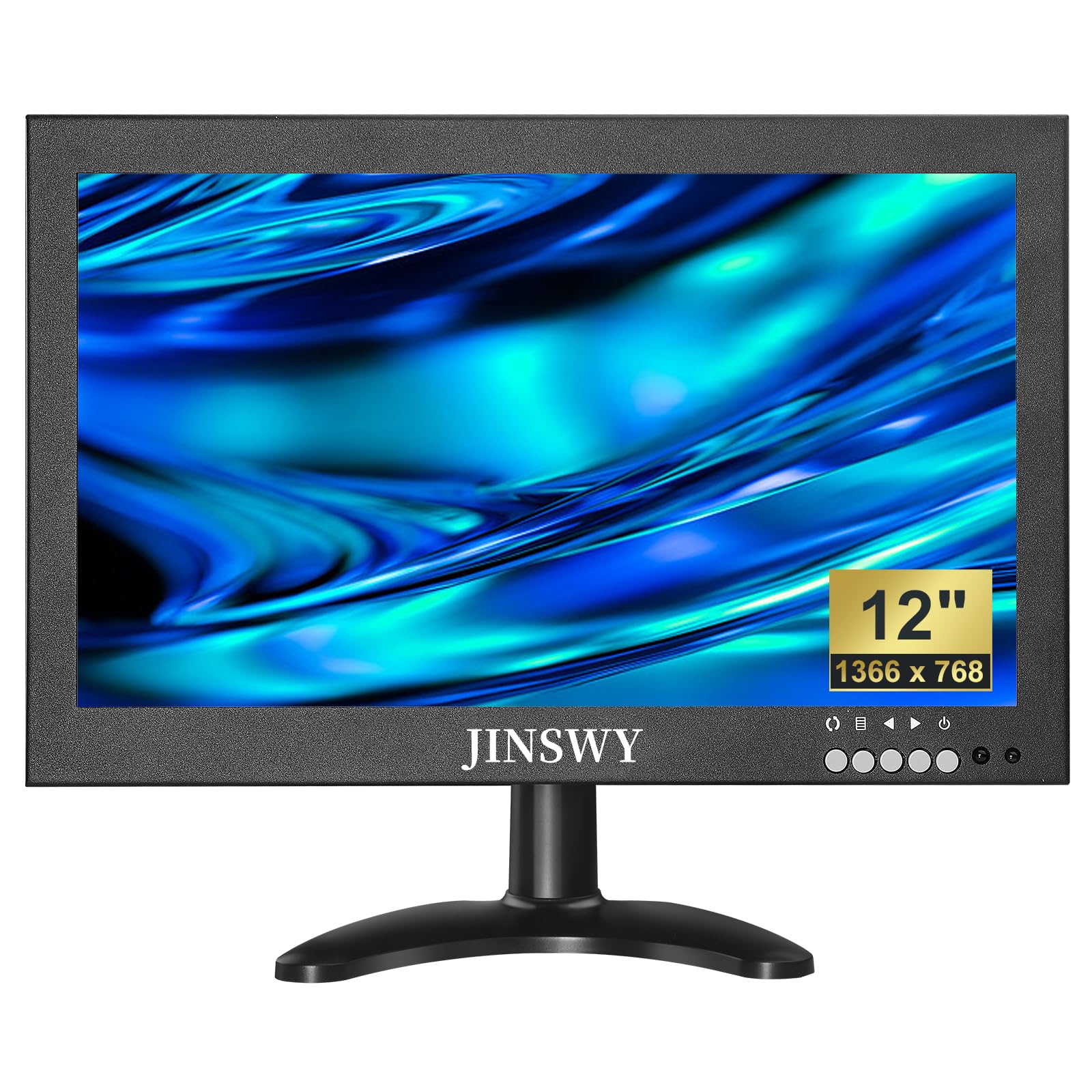 Amazon.com: JINSWY 12" Small HDMI Monitor, Security Monitor Screen 1366 ...