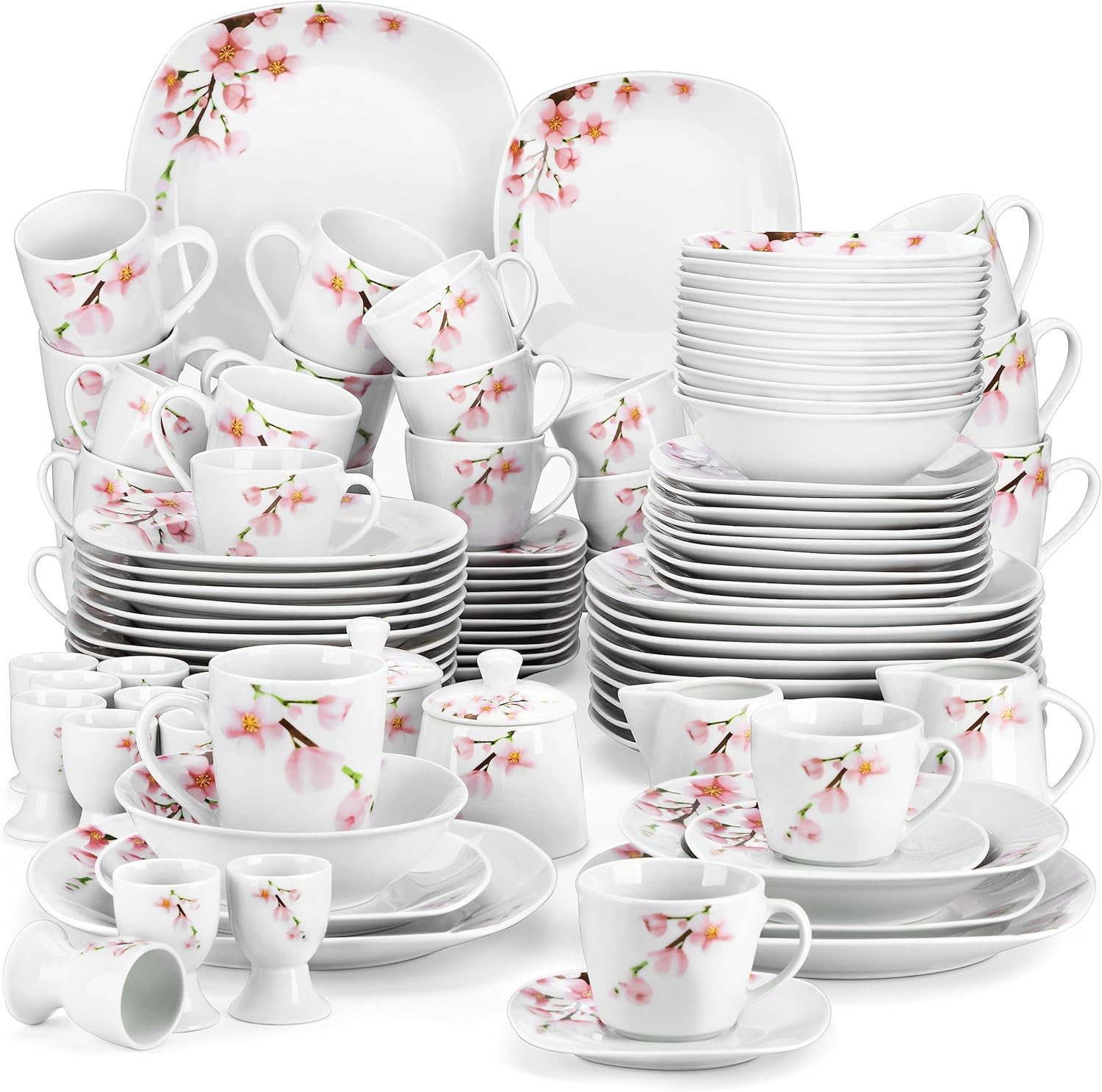 Amazon.com | VEWEET, Series Annie, 100-Piece Dinnerware Sets for 12 ...