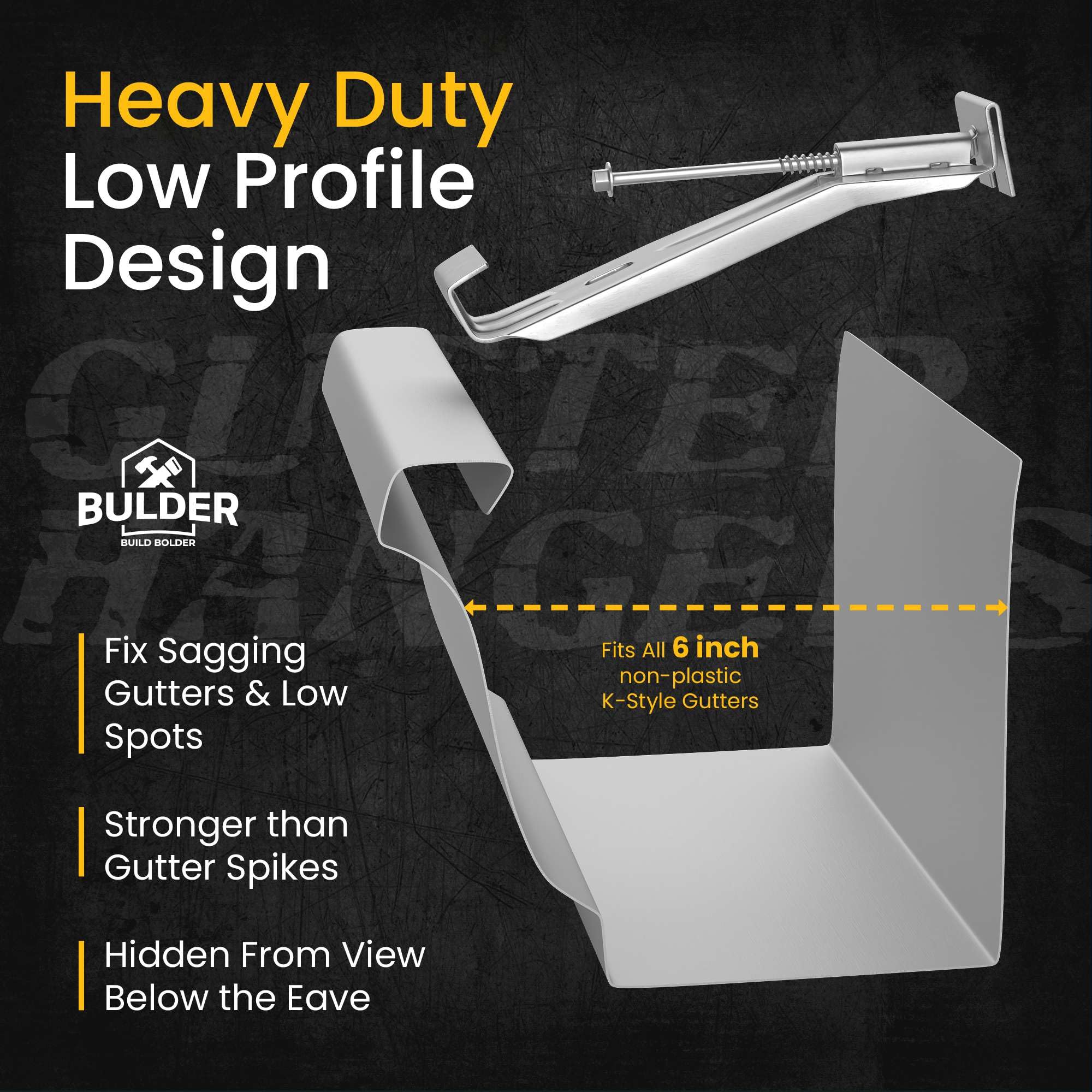 Heavy Duty Hanger Quick Screw 6 Inch Gutter Hangers - 50 Pack - Gutter ...