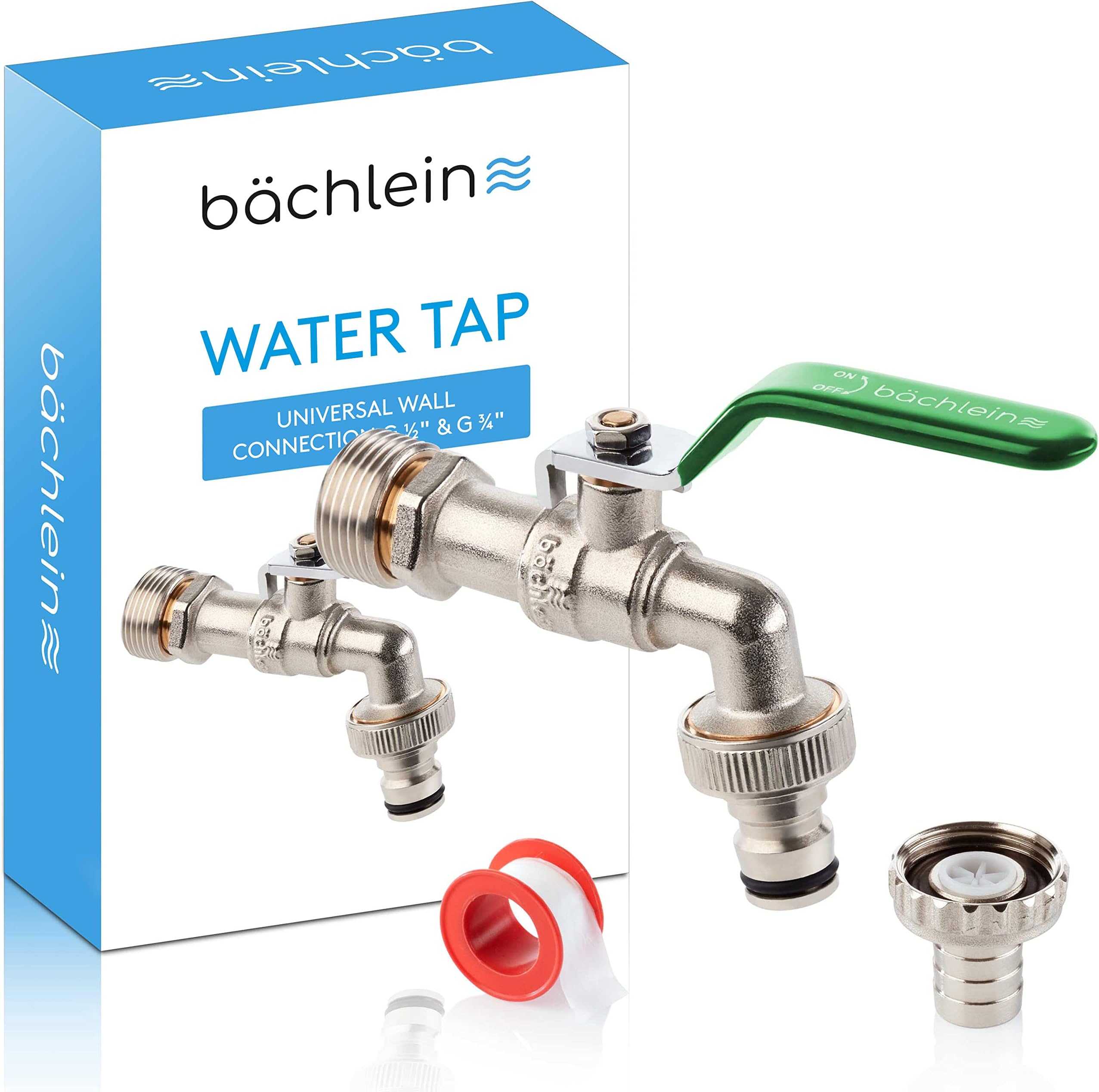 Bächlein Universal Water Tap for The Garden [Blue] incl. 2 Hose ...