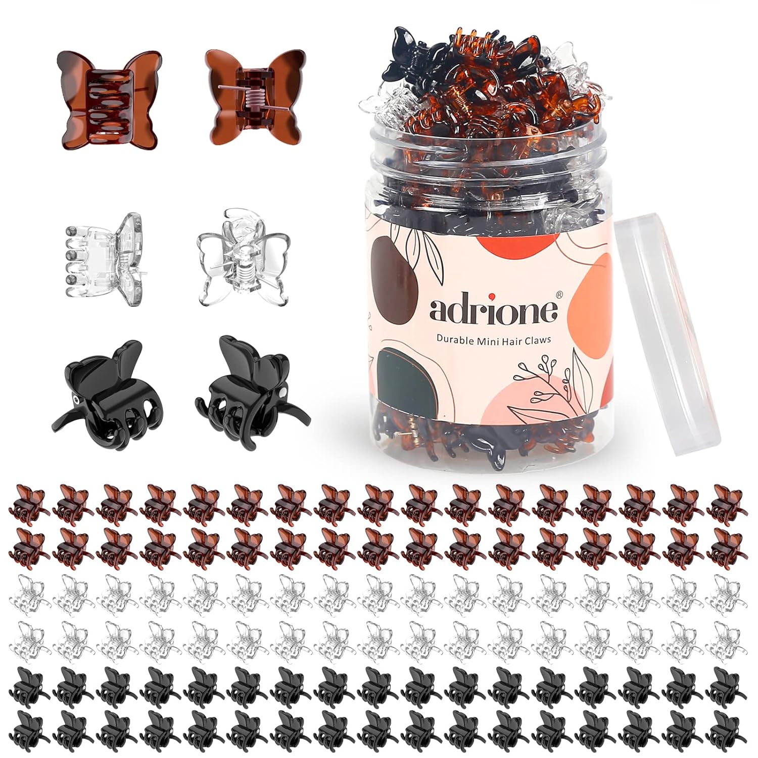 Amazon.com : ADRIONE Small Butterfly Hair Clips for Women, 100 Bulk ...