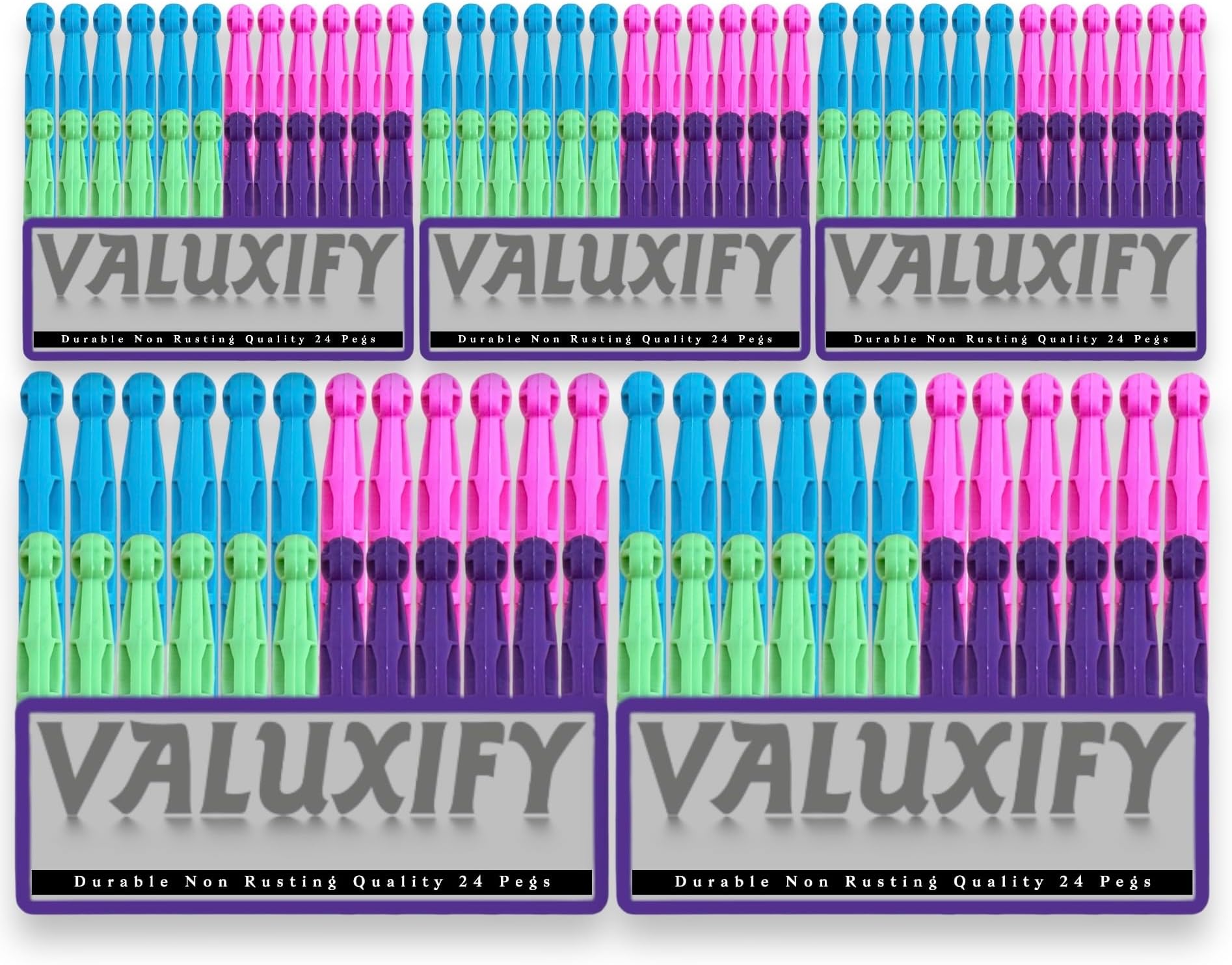 SOL 72pk Plastic Dolly Pegs For Washing Line | Heavy Duty Dolly Washing ...