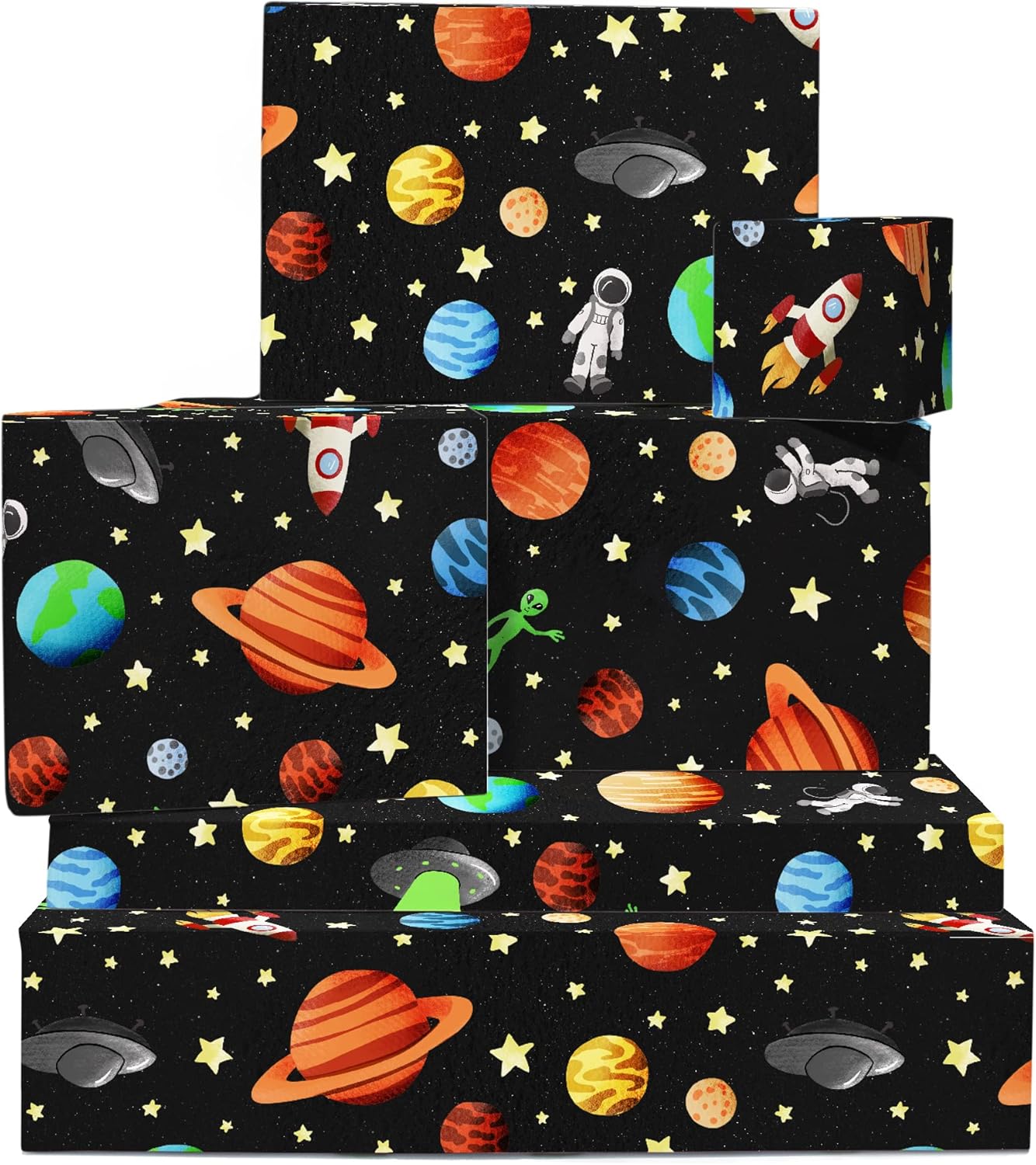Amazon.com: CENTRAL 23 Space Wrapping Paper - Galaxy Wrapping Paper - 6 ...