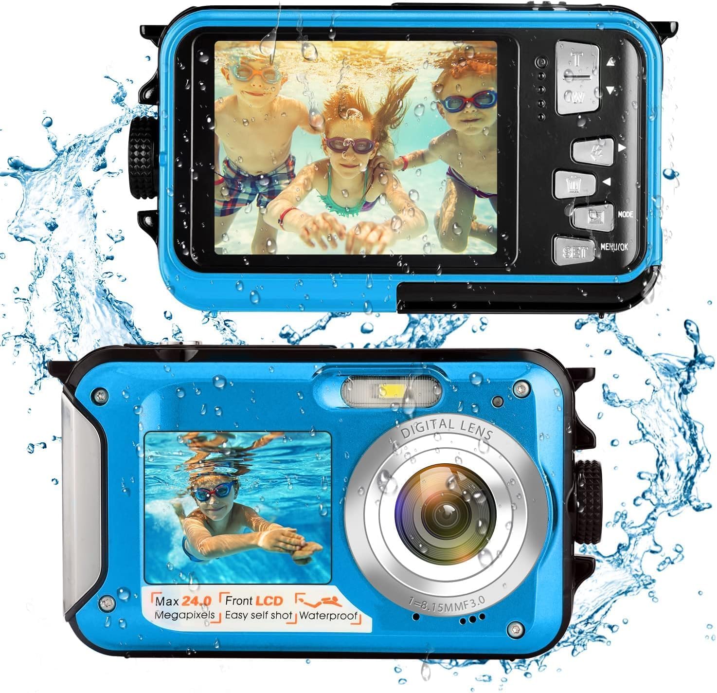 Amazon.com : Waterproof Camera, 2.7K Full HD Underwater Camera, Digital ...