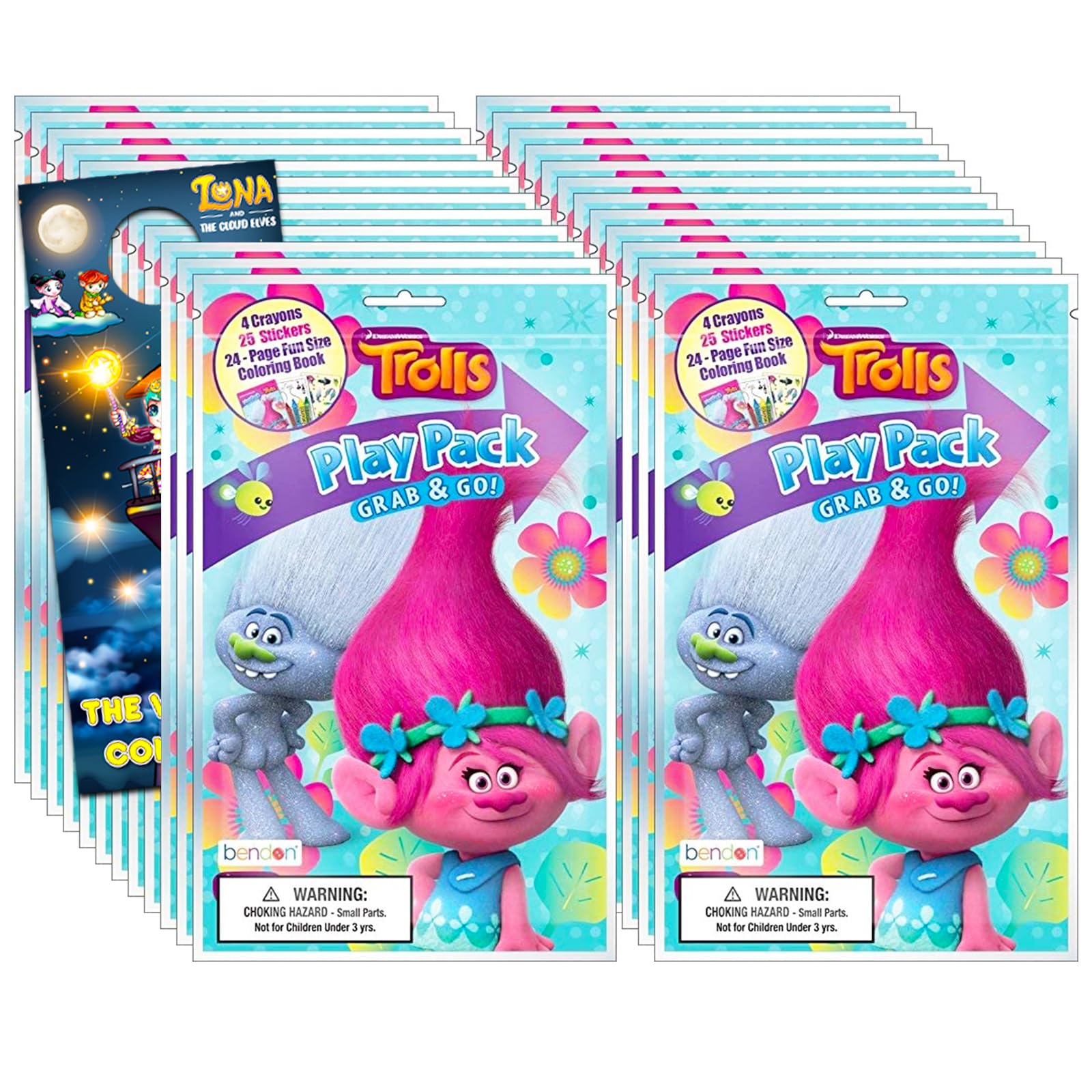 Amazon.com: Dreamworks Trolls Play Pack Grab & Go Bundle of 24 Party ...