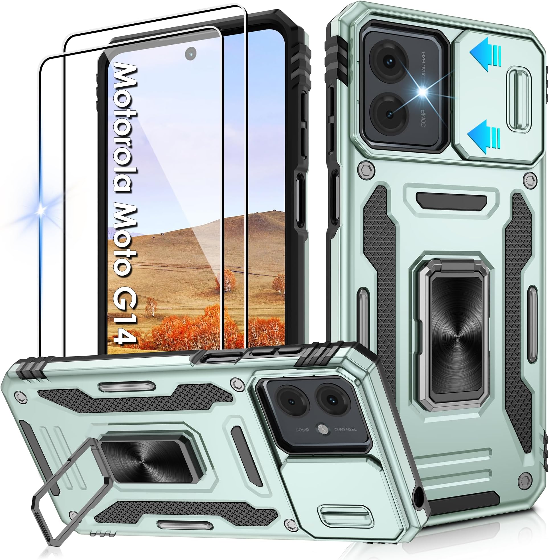 UPLAI Case for Motorola Moto G15 / Moto G15 Power, Ring Kickstand ...