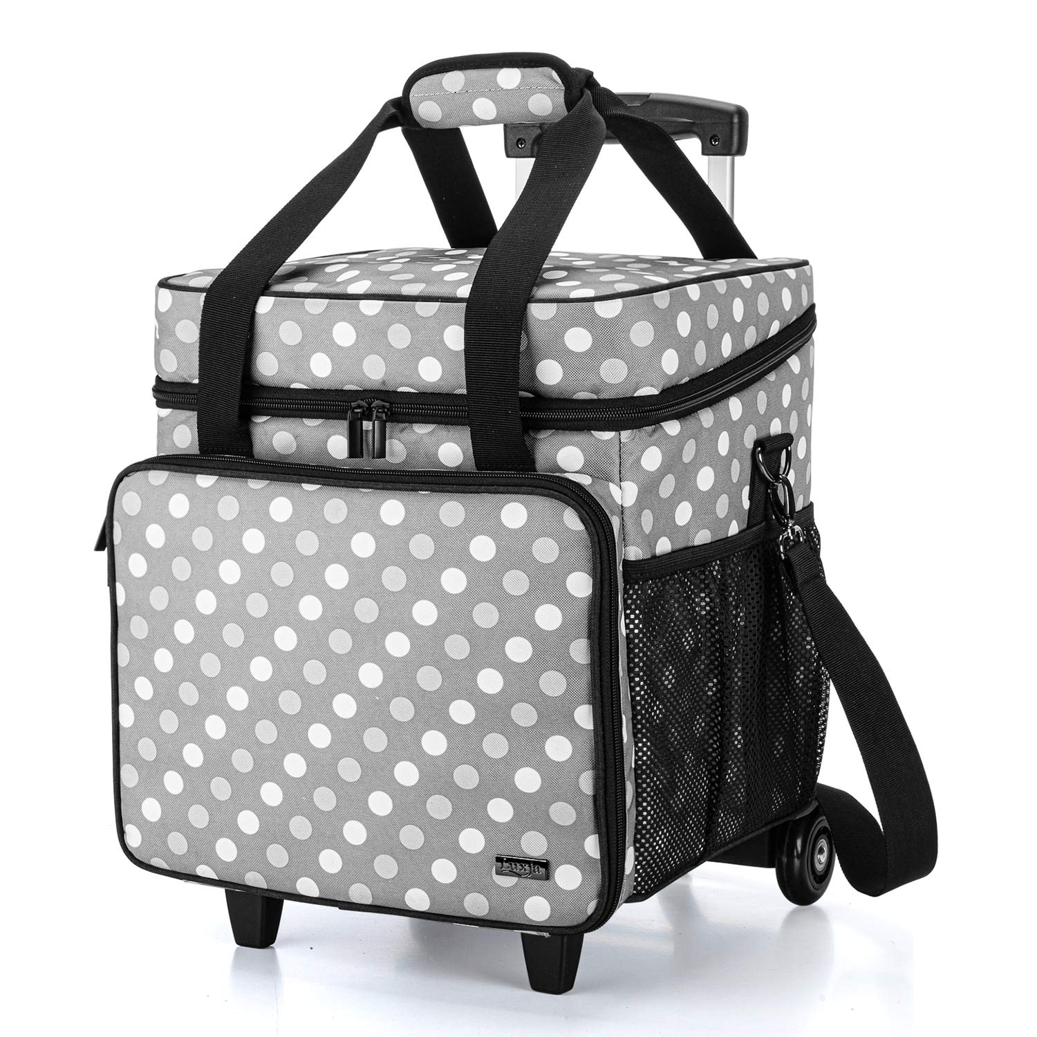 LUXJA Overlock Sewing Machine Case with Detachable Dolly, Serger Case ...