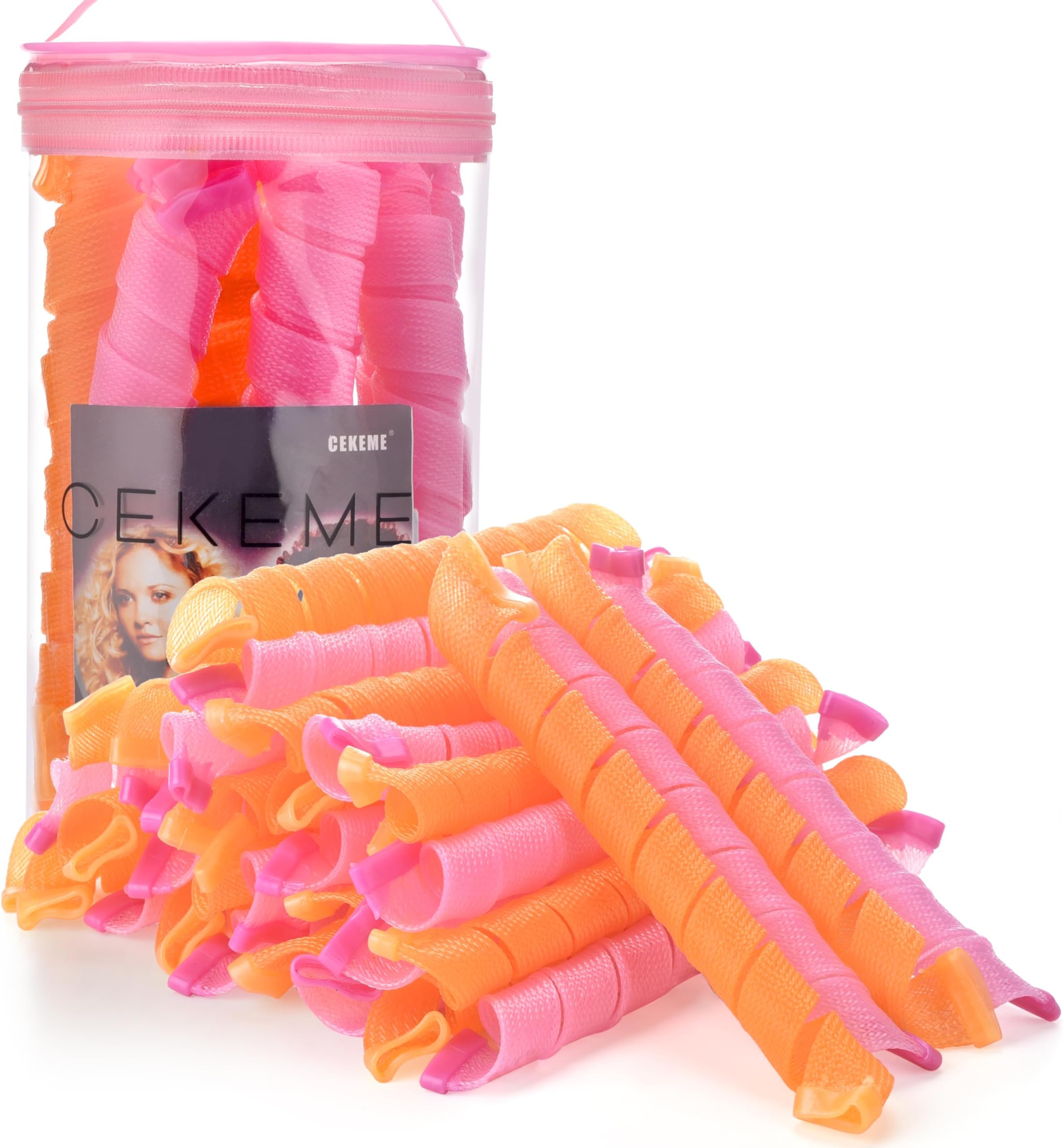 Amazon.com : 40pcs Heatless Spiral Hair Curlers for Long Hair ...