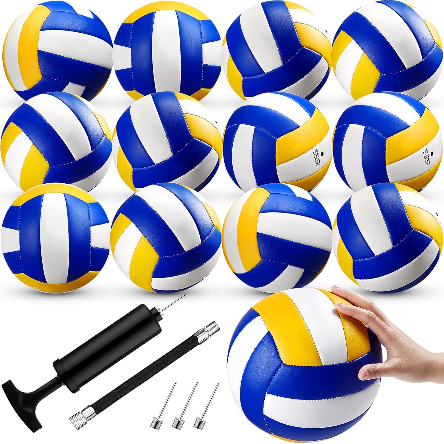 Amazon.com : Wettarn 12 Pcs Official Size 5 Volleyballs Bulk Soft ...