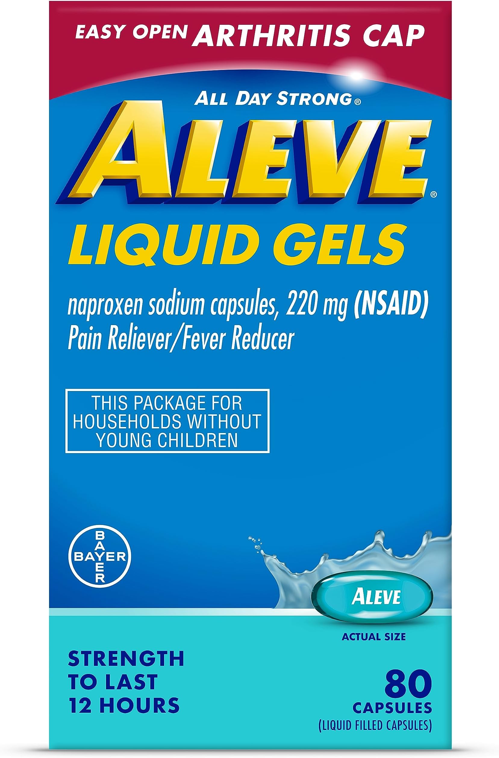 Amazon.com: Aleve Arthritis Liquid Gels 80ct. 24cs : Health & Household