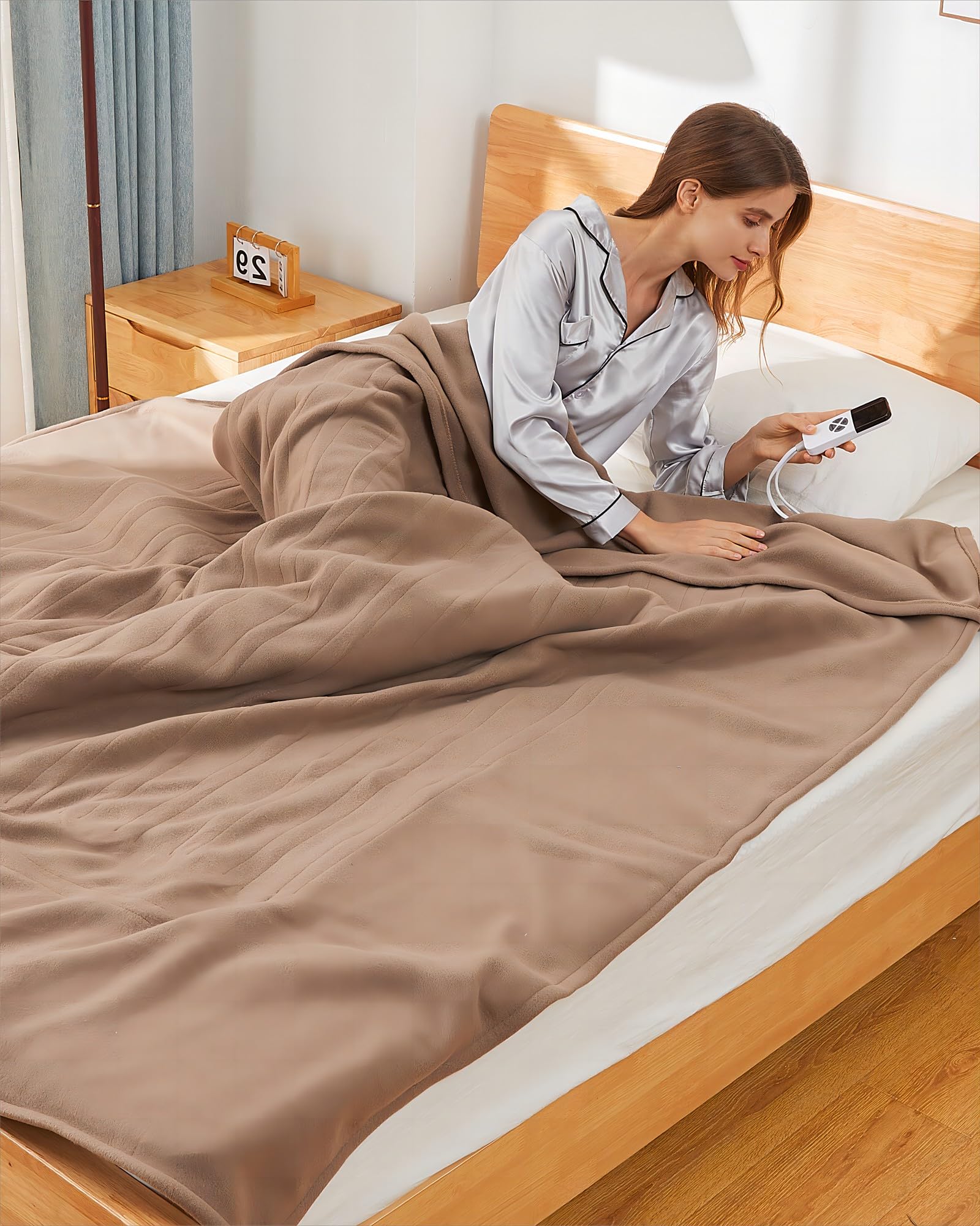 cobija eléctrica de tamaño matrimonial, manta térmica de 72 x 84 ...