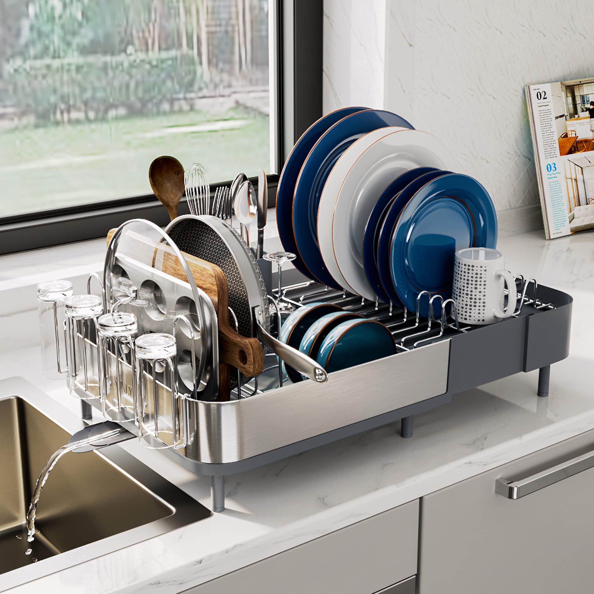 Amazon.com - Cuisinart Stainless Steel Dish Drying Rack – Includes Wire ...