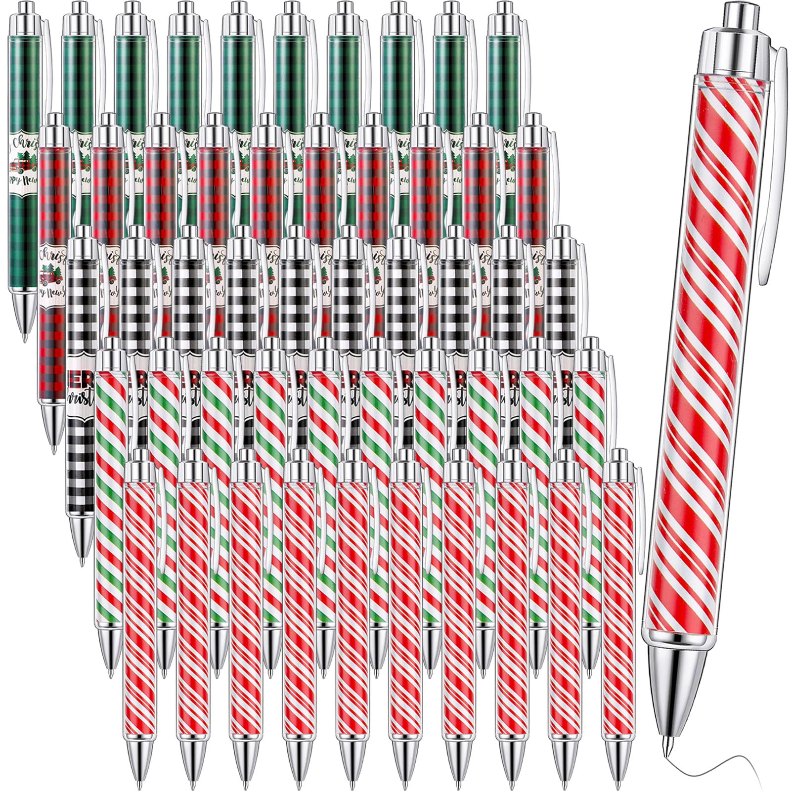 Amazon.com : Dispowreath 50 Pcs Christmas Pens Christmas Ballpoint Pens ...