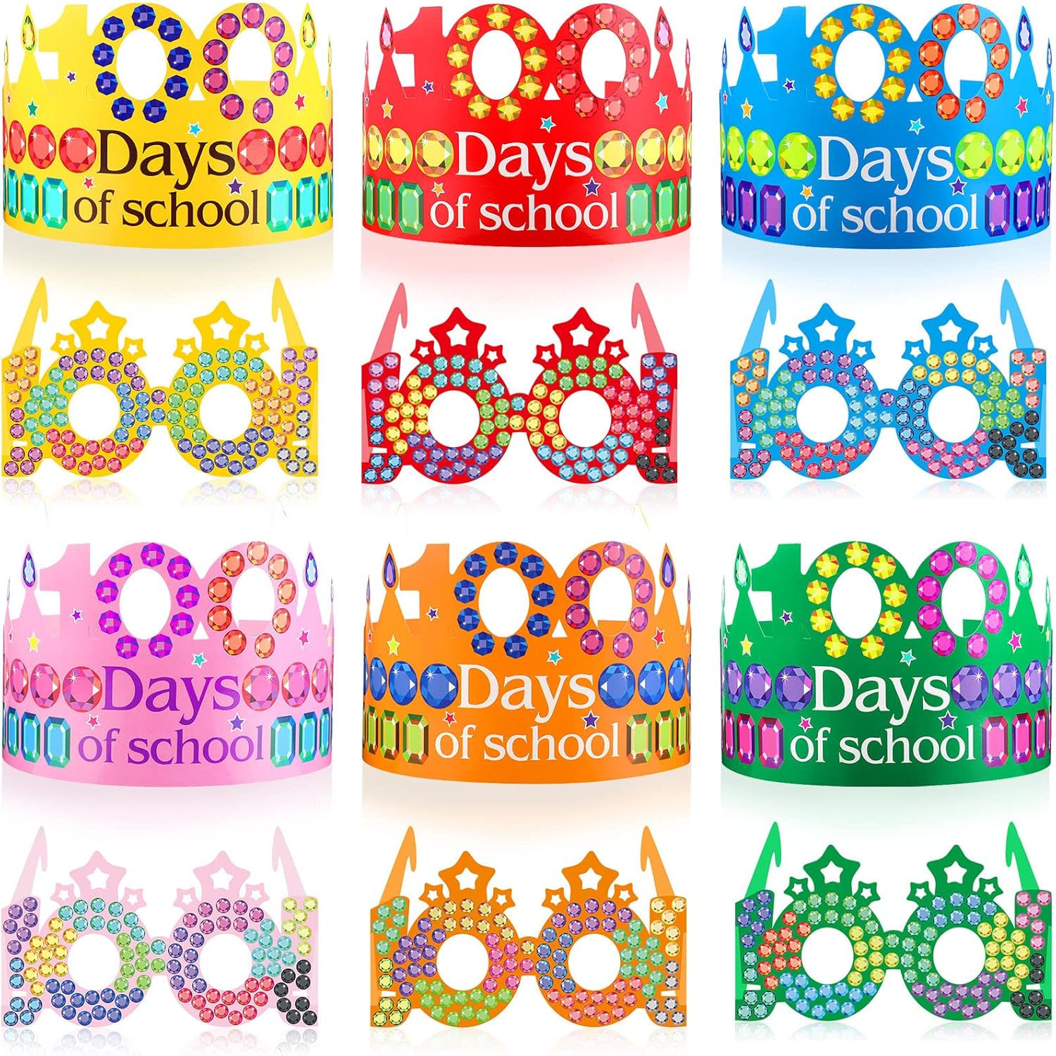 Amazon.com: 48 Pcs 100 Days of School Party Supplies 100th Day of ...