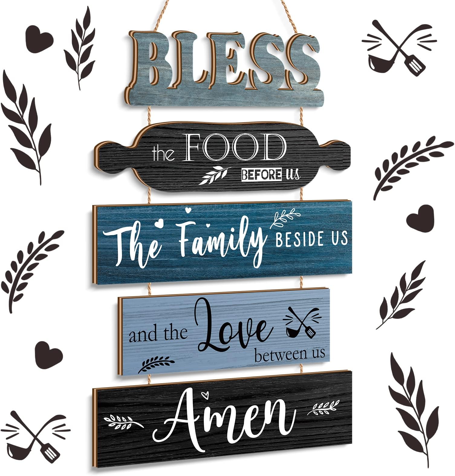 Amazon.com : Bless The Food Before Us Sign Farmhouse Kitchen Wall Decor ...