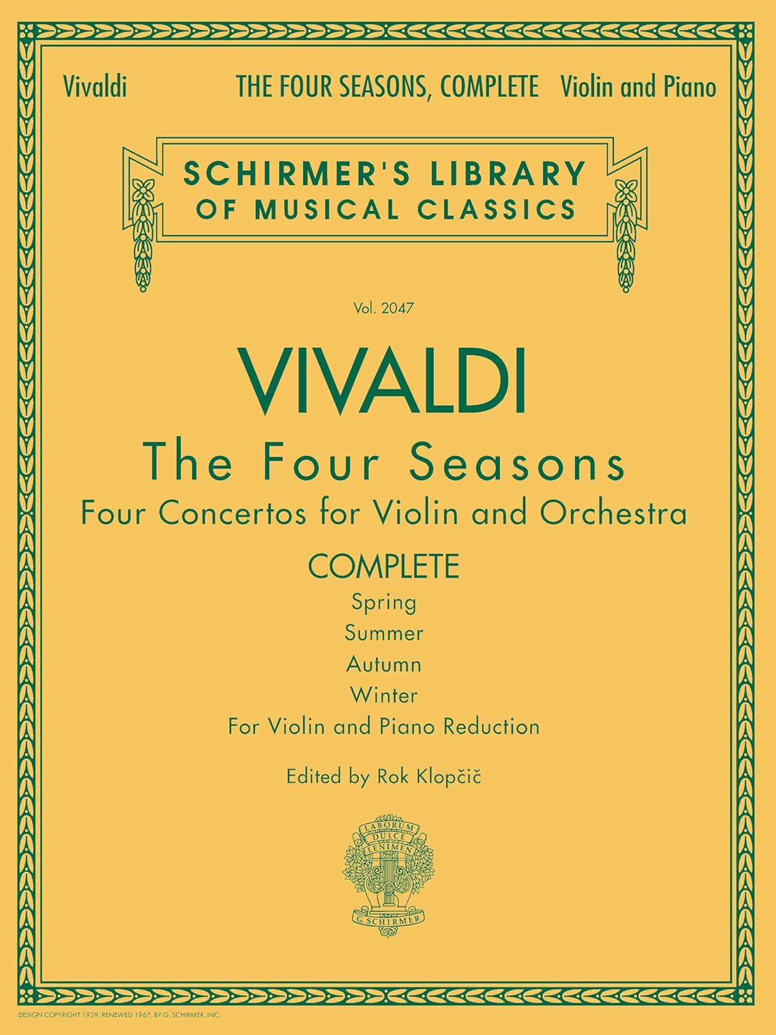 Vivaldi: The Four Seasons Complete | Violin and Piano Sheet Music Book ...