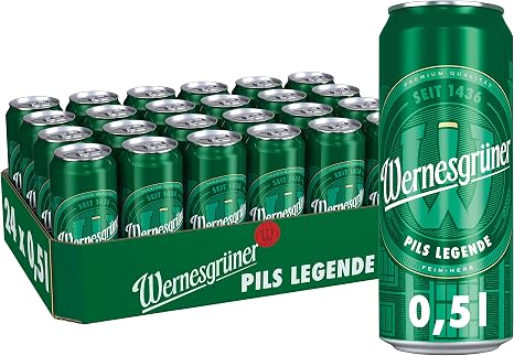 Wernesgrüner Pils Legende, Bier Dose Einweg (24 x 0.5 L) : Amazon.de ...