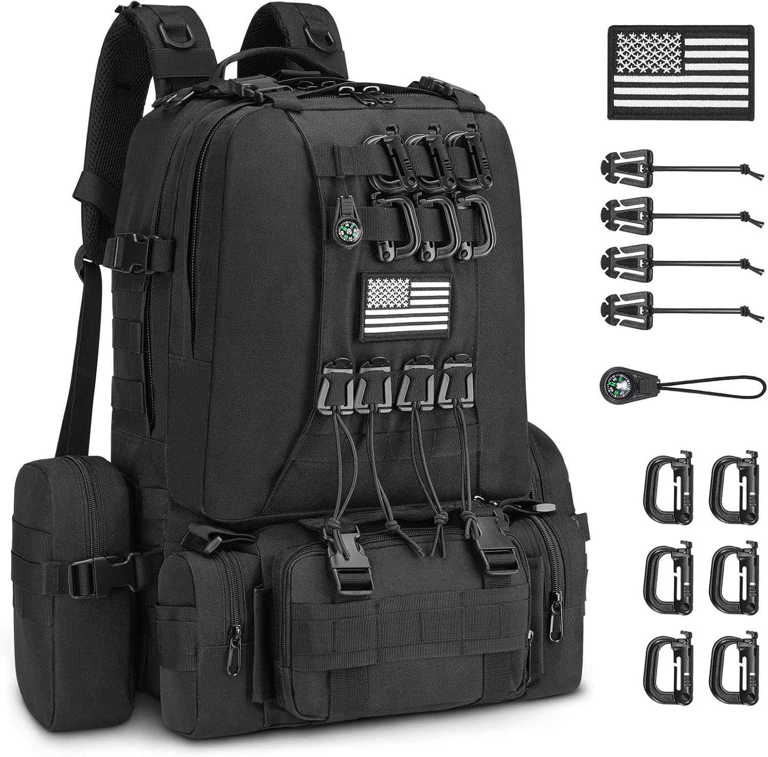 Amazon.com : CVLIFE 60L Tactical Backpack for Men Women Military Large ...
