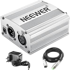 Amazon.com: Neewer 1-Channel 48V Phantom Power Supply with Adapter and ...