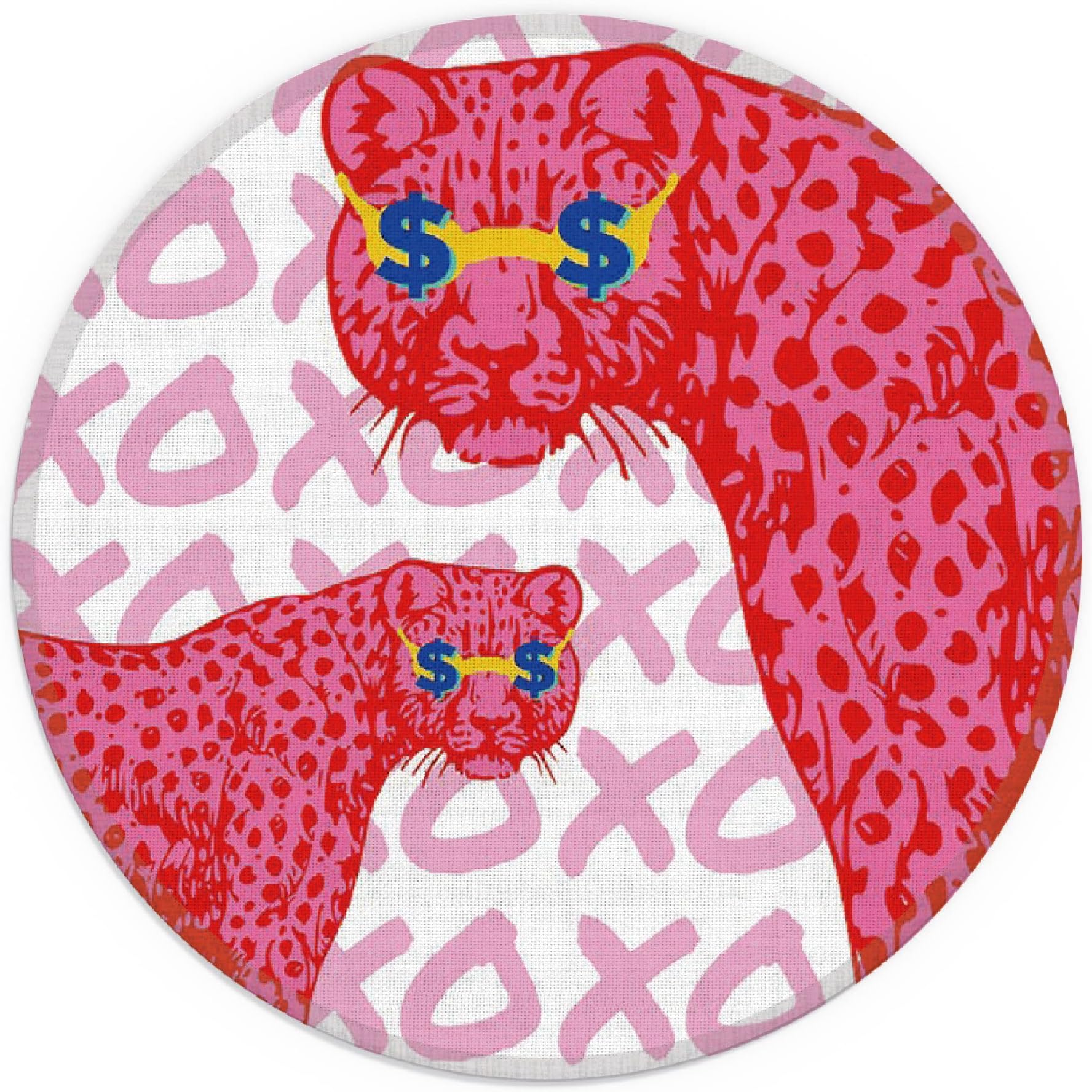 Amazon.com: Cheetah XOXO Dollar Eyes Hot Pink Preppy Small Mouse Pad 7 ...