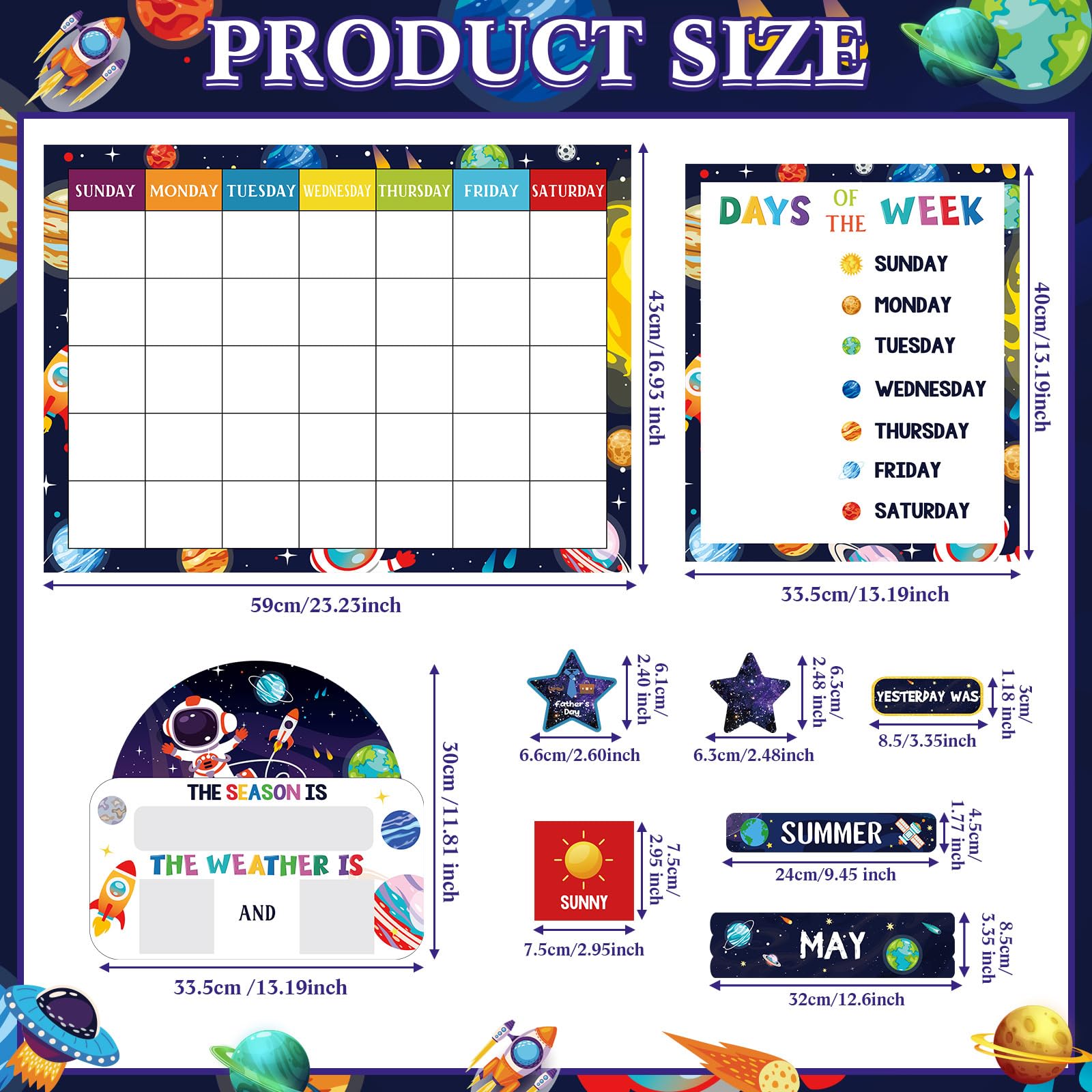 Snapklik.com : Tenare 169 Pcs Classroom Calendar Bulletin Board Set ...