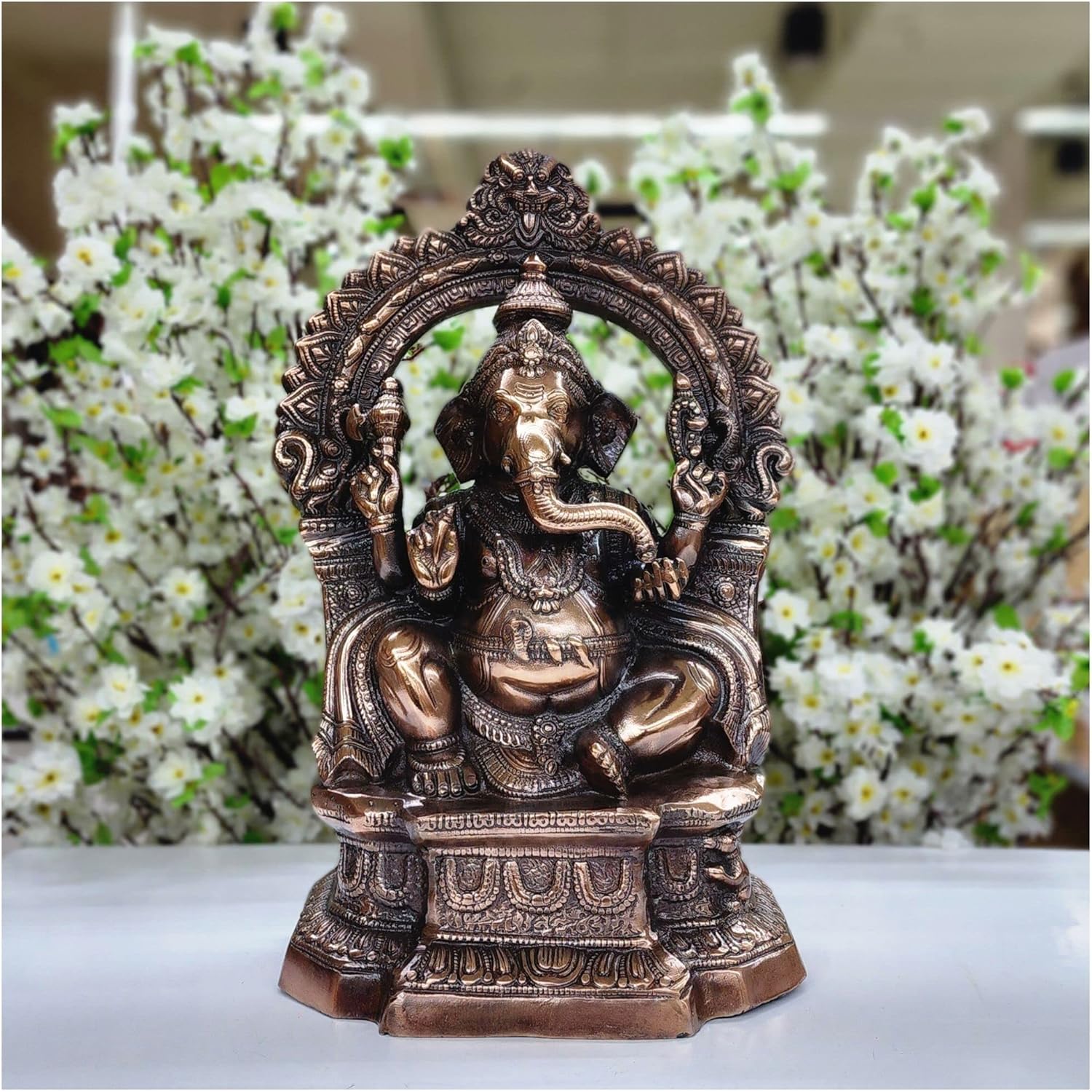 Large Lord Ganesha Statue - Hindu God Sculpture for Home Temple Decor ...