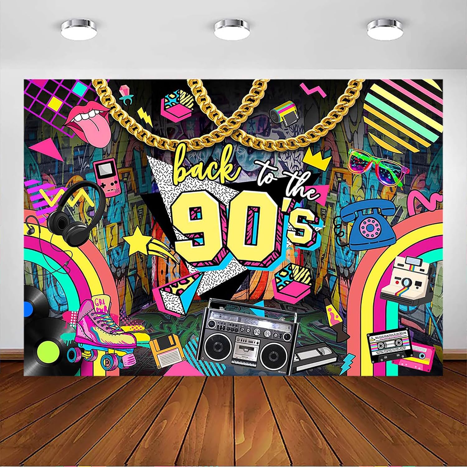 Avezano Back to The 90's Backdrop Hip Hop Graffiti Brick Wall ...