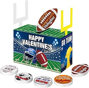 Amazon.com: Crtiin Valentine's Day Football Box with 50 Pcs Football ...