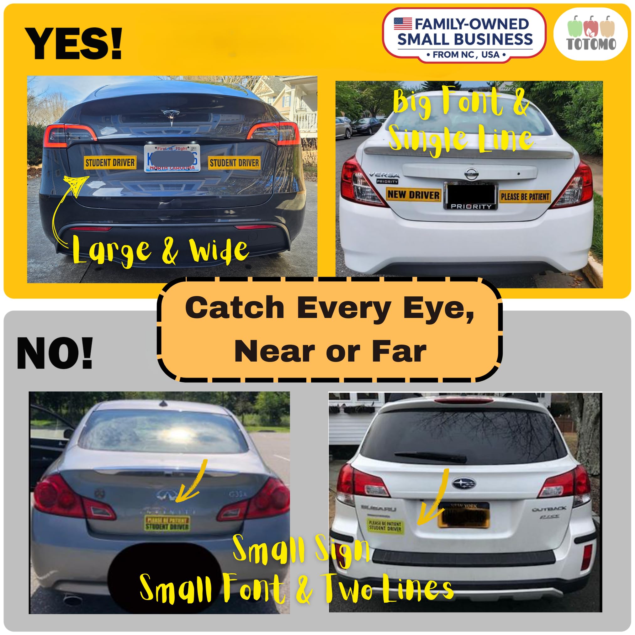 Snapklik.com : TOTOMO Student Driver Magnet For Car - Large 12"x3 ...