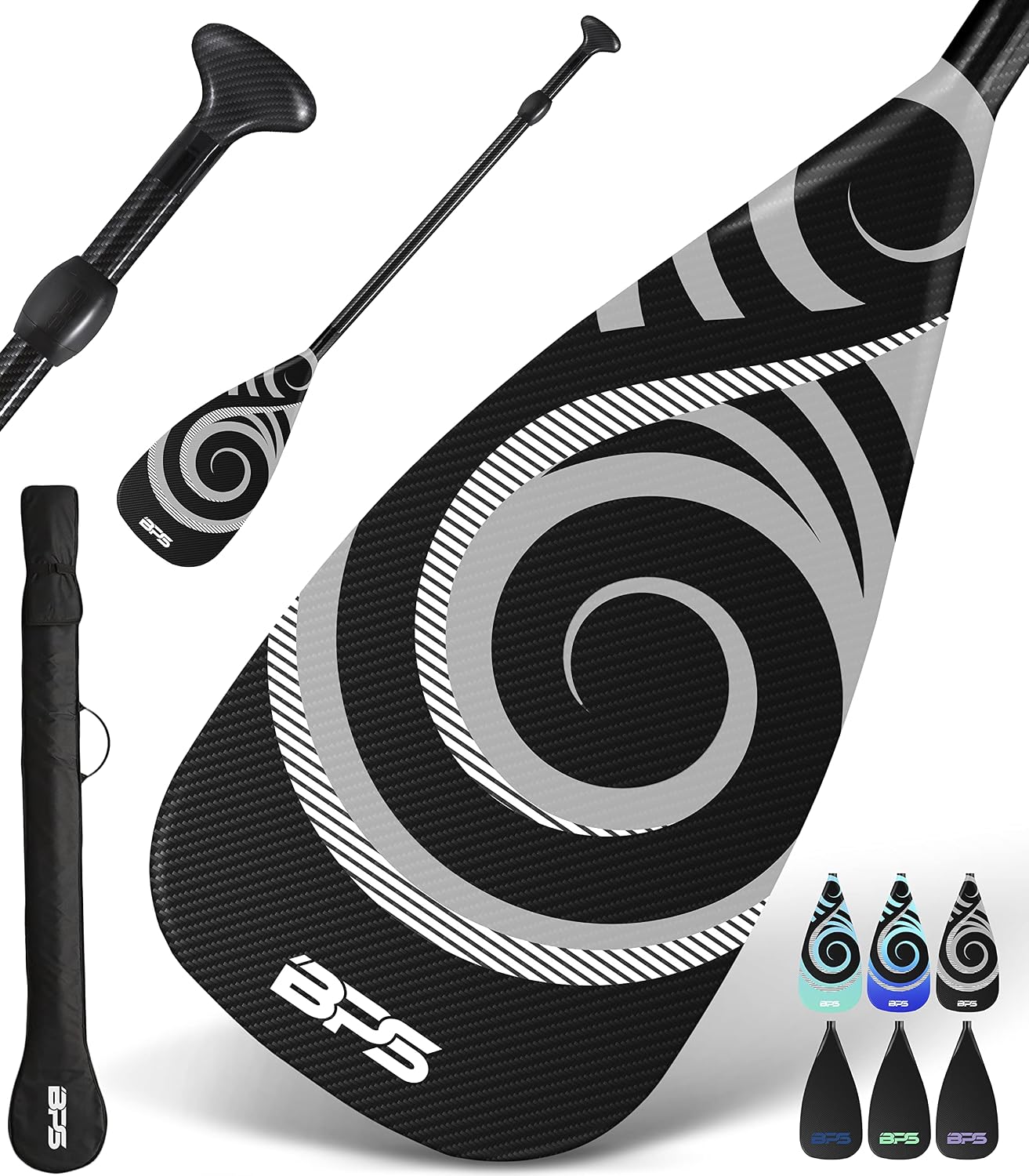 Amazon.com : BPS 2pc 100% Full Carbon Fiber Adjustable SUP Paddle ...