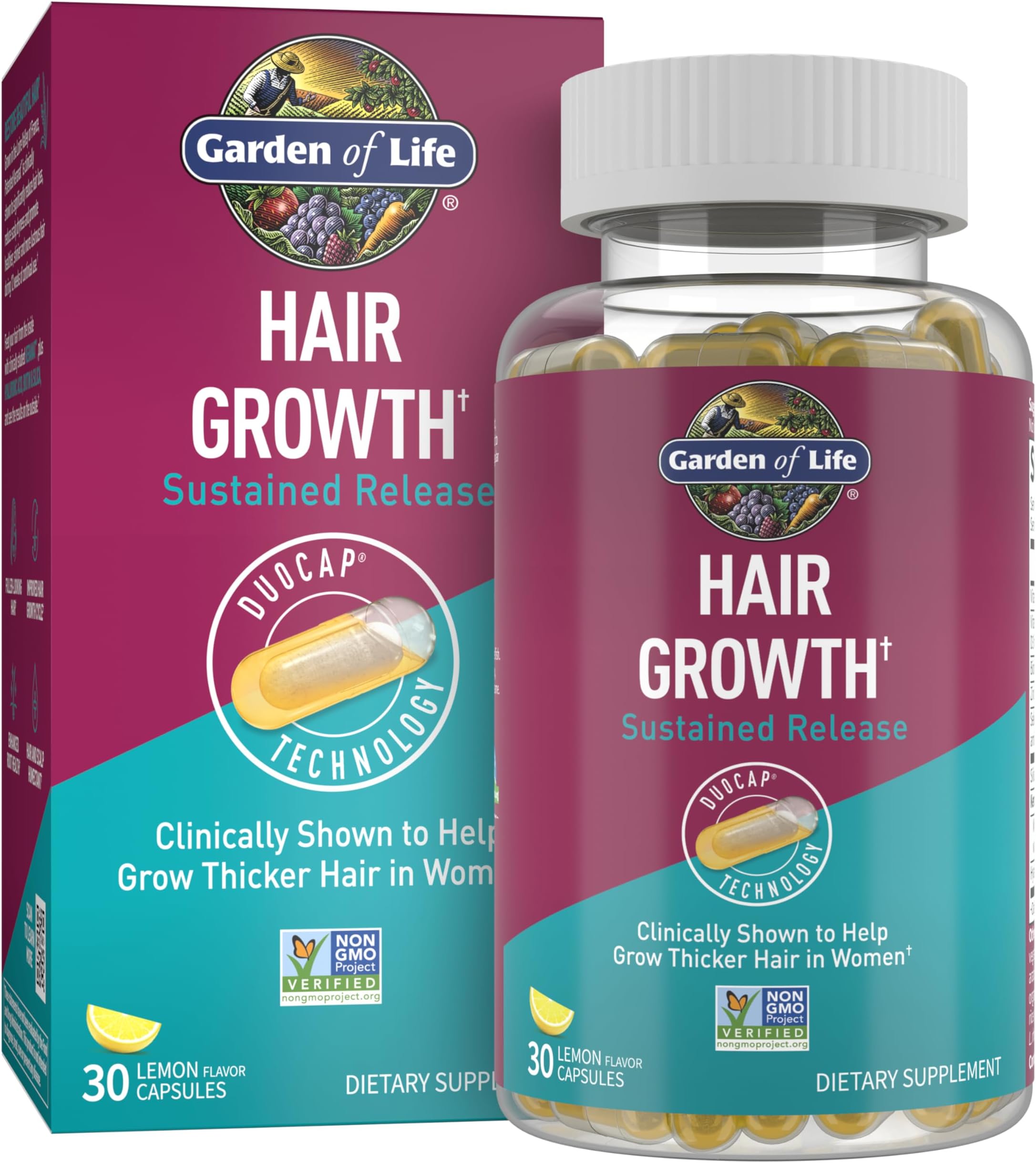 Amazon.com : Garden of Life Hair Growth Duo Caps, Supplement for ...