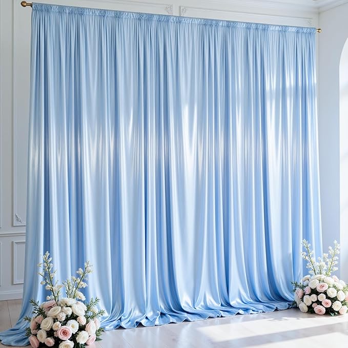 Amazon.com : 10x10 ft Blue Glitter Backdrop Curtain for Parties ...