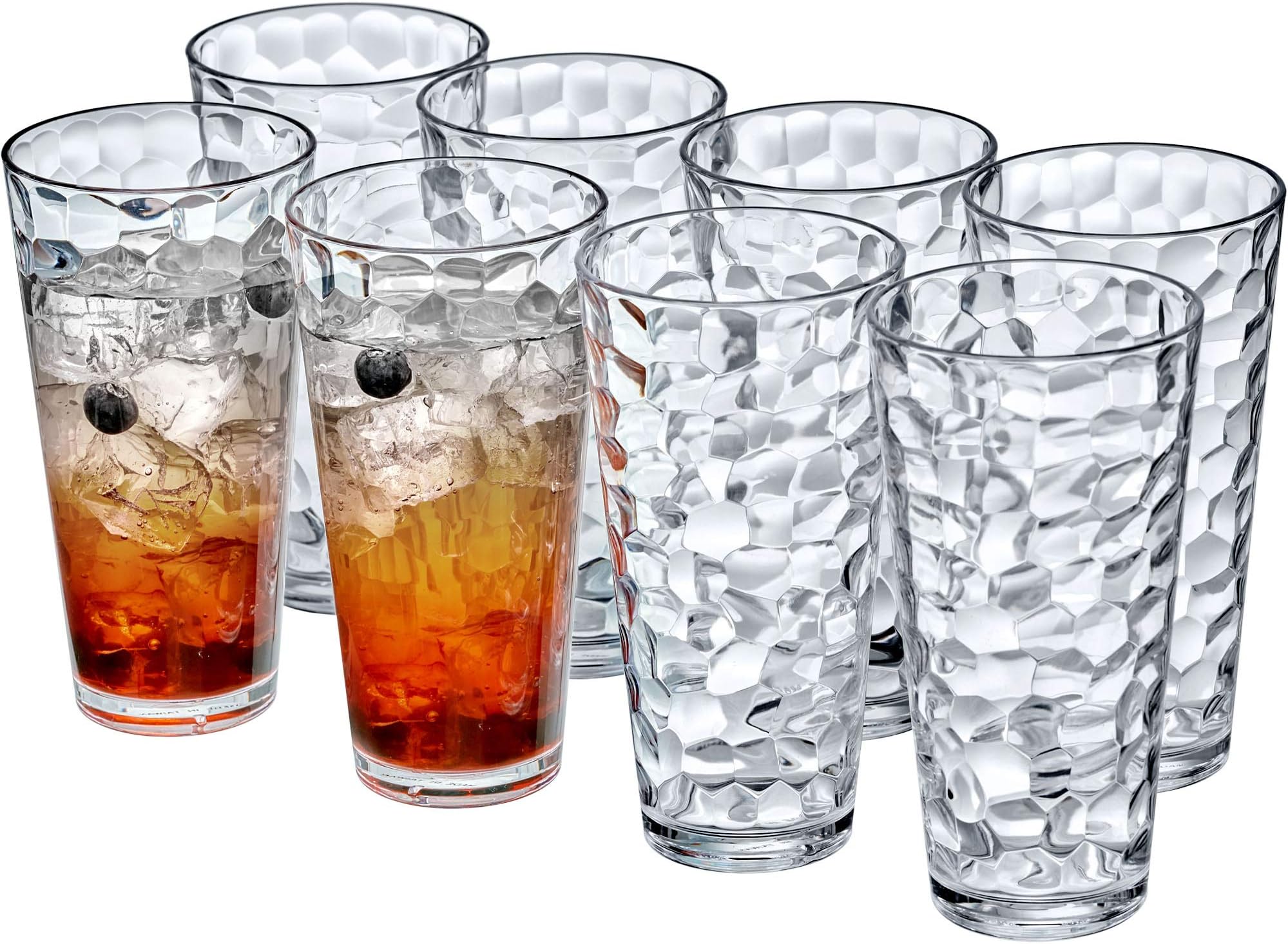 Amazon.com | Unbreakable 26-ounce Plastic Tumbler Drinking Glasses, Set ...