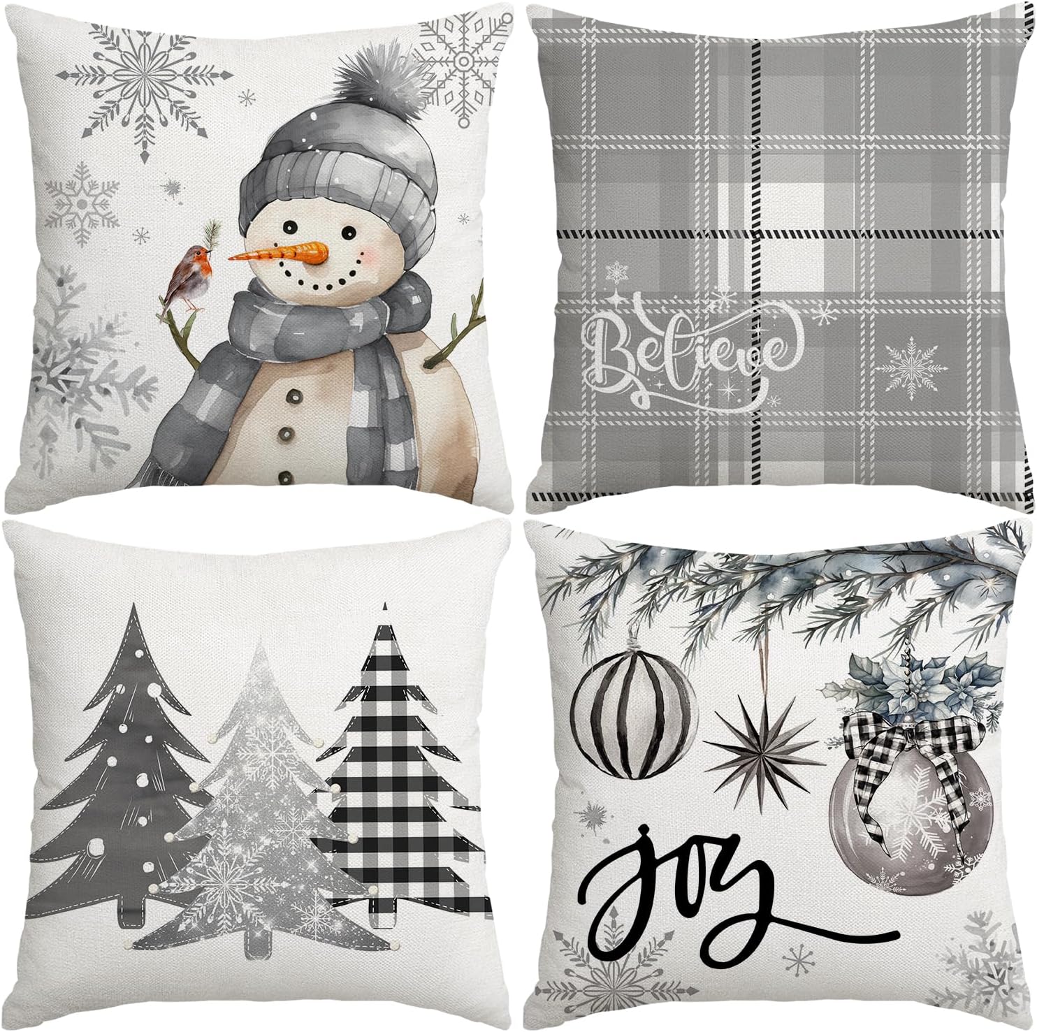 Amazon.com: Artmag Christmas Pillow Covers 18x18 Inch Set of 4 ...