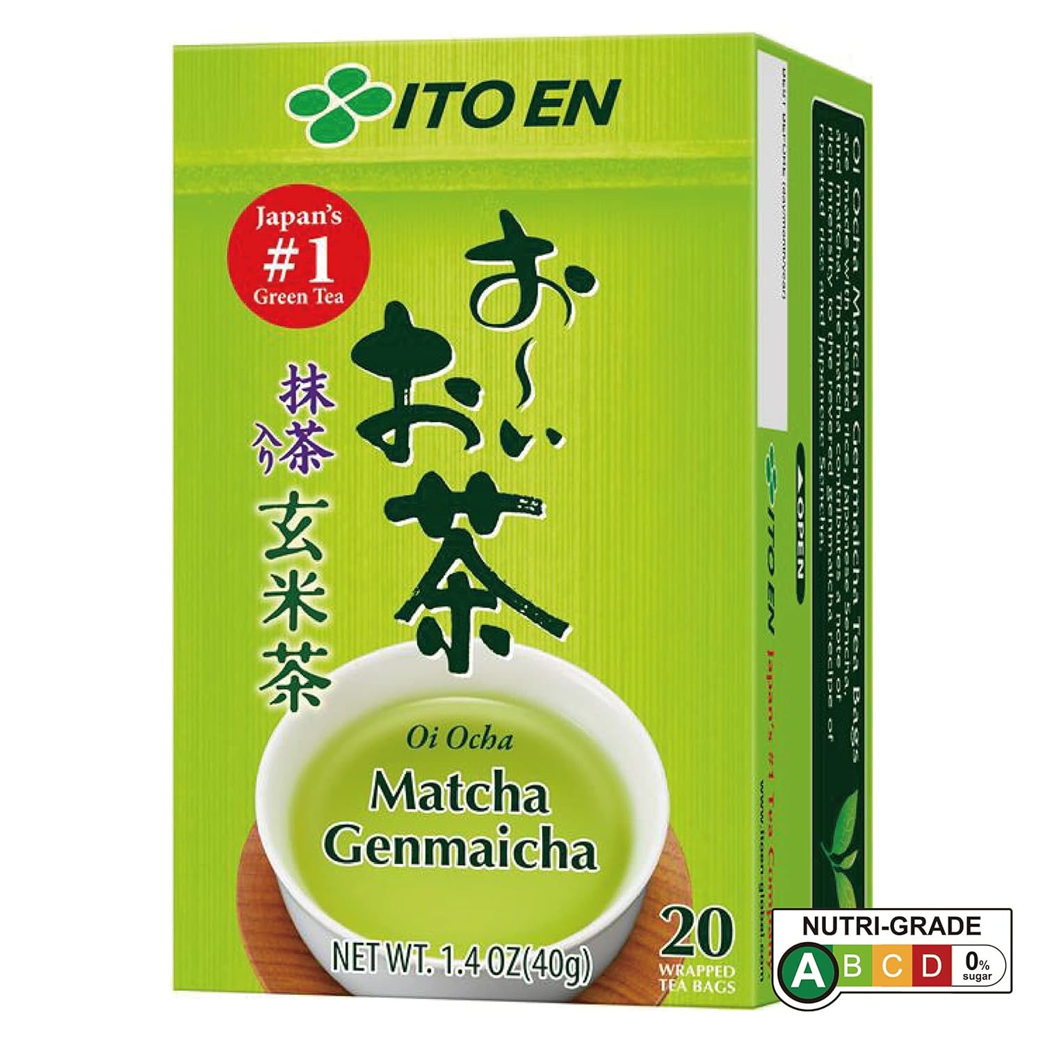 ITO EN Oi Ocha Matcha Genmaicha Tee, Teebeutel im Sachet à 2 g (20 St ...