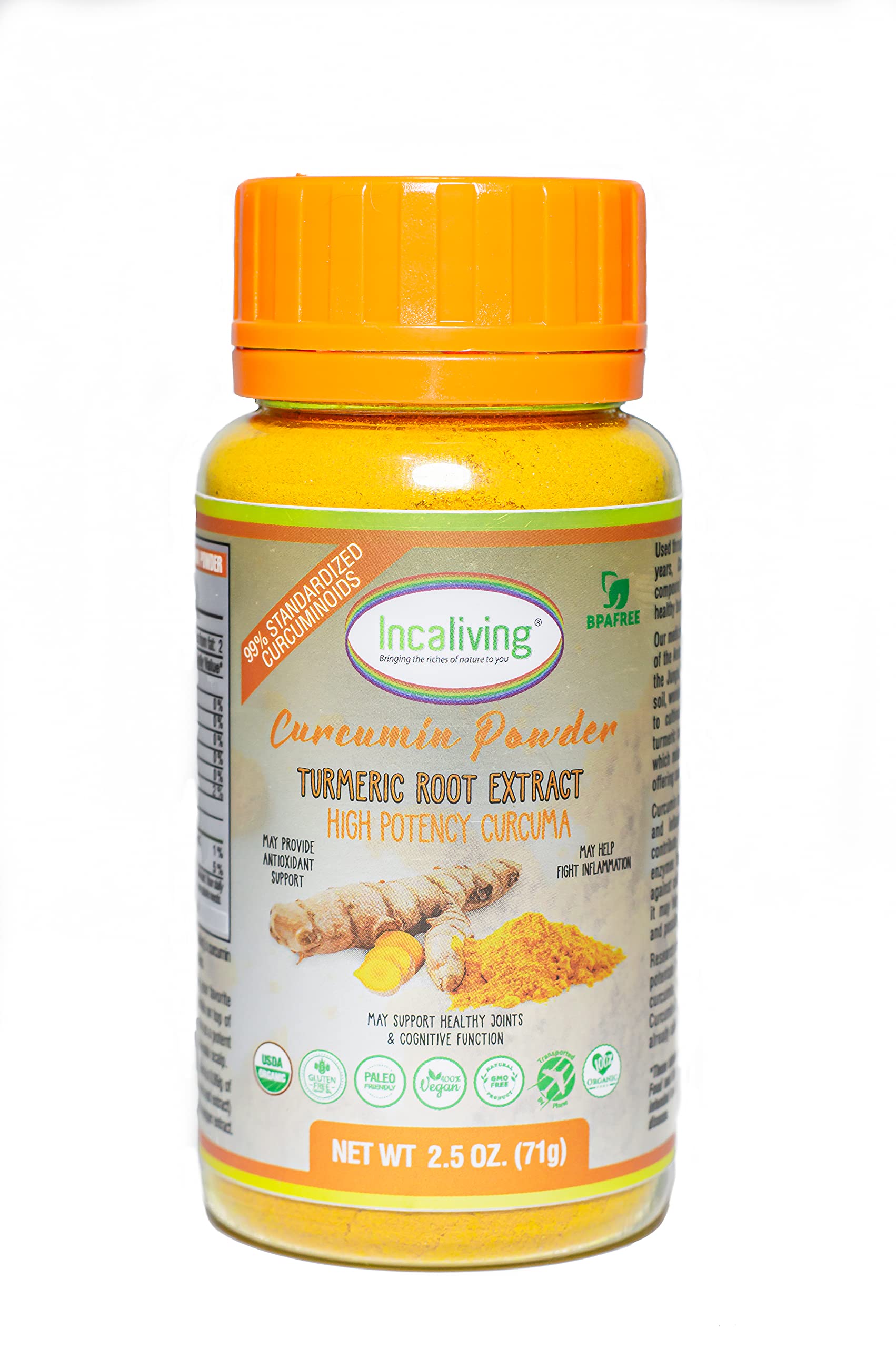 Amazon.com: Incaliving Turmeric root extract (2.5oz) 100% organic ...
