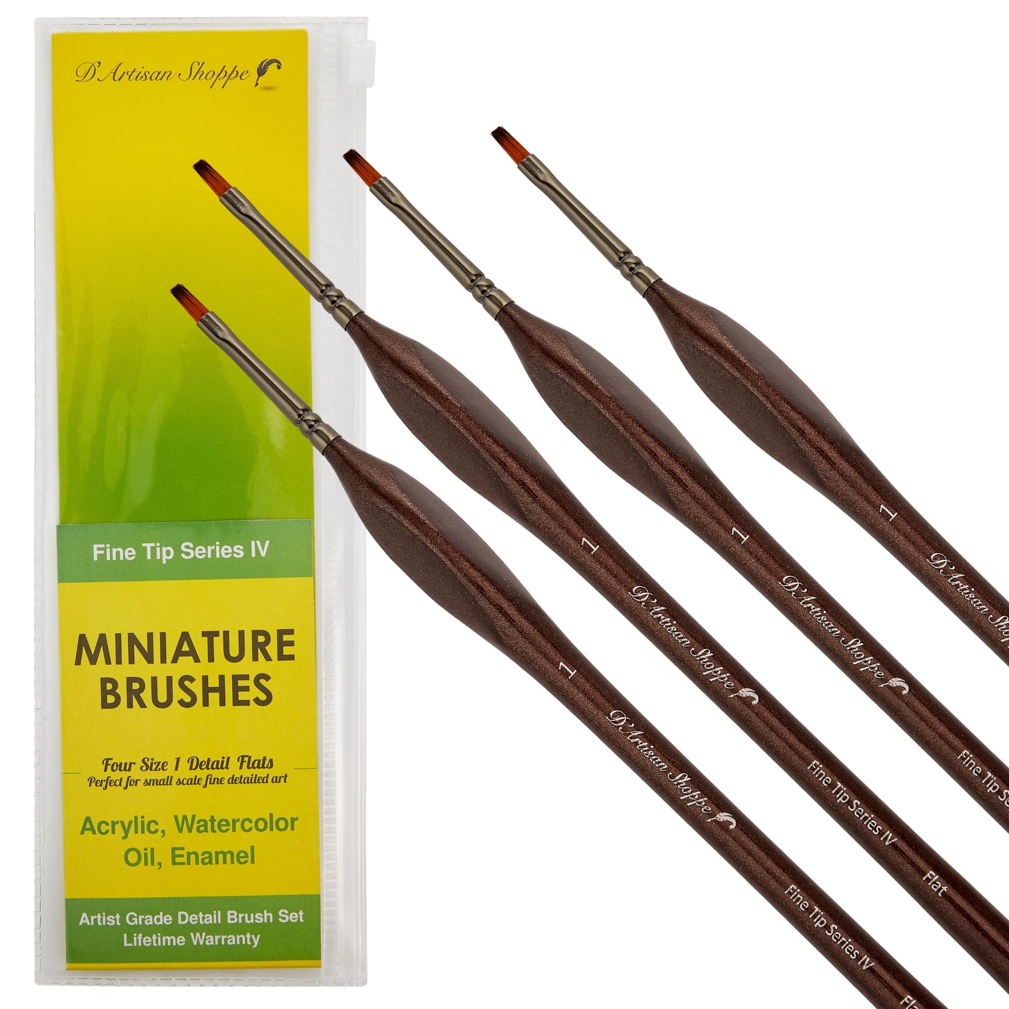Amazon.com: Small Paint Brush Set Craft. 4 pc Flat Paint Brushes for ...